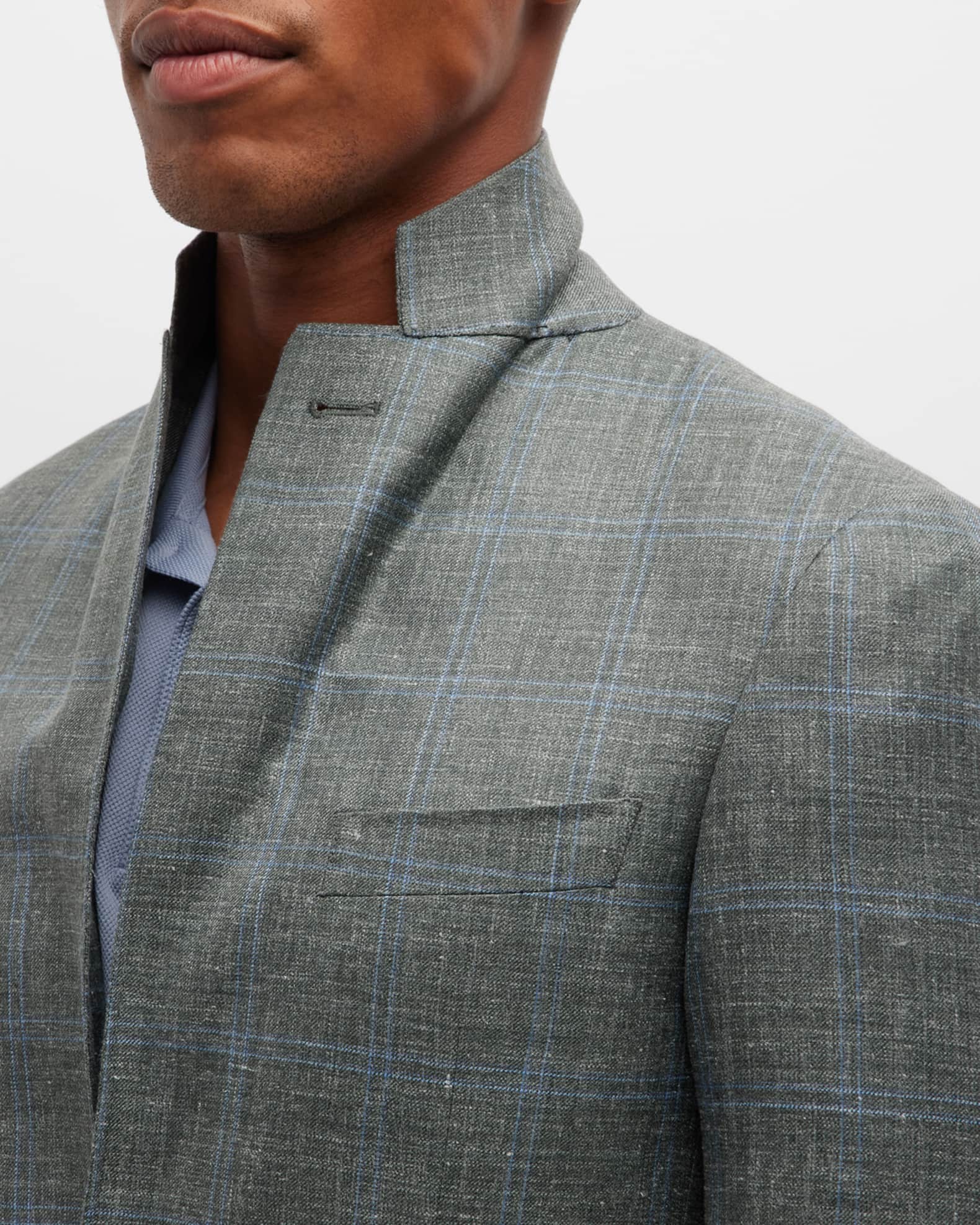 Canali Men's Windowpane Sport Coat | Neiman Marcus
