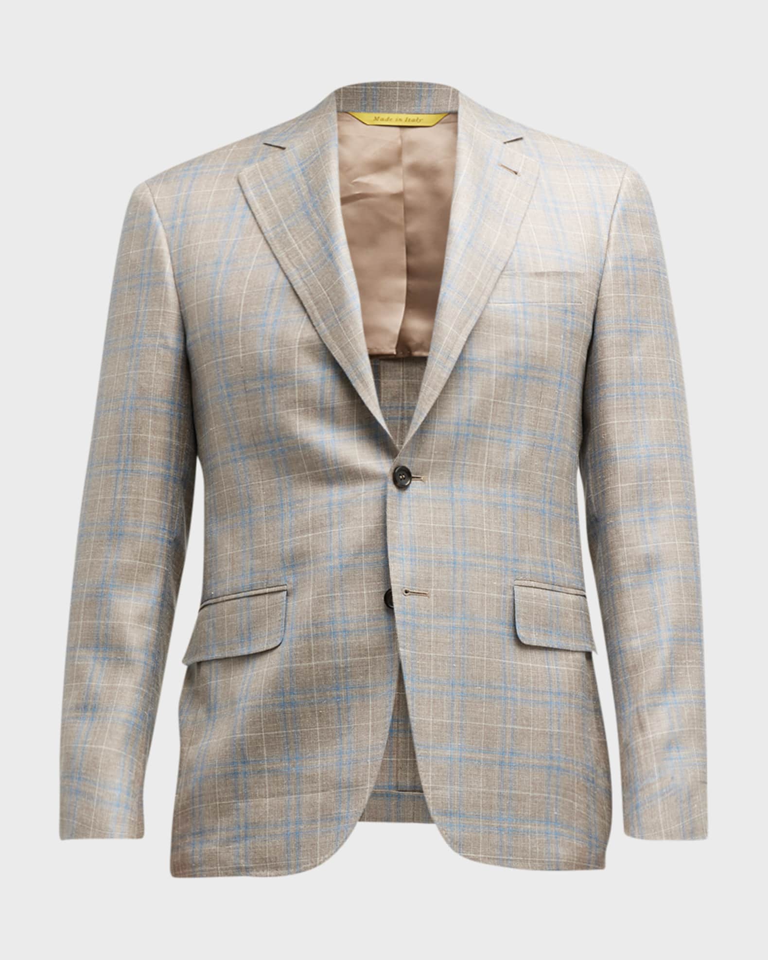 Canali Men's Plaid Wool-Blend Sport Coat | Neiman Marcus