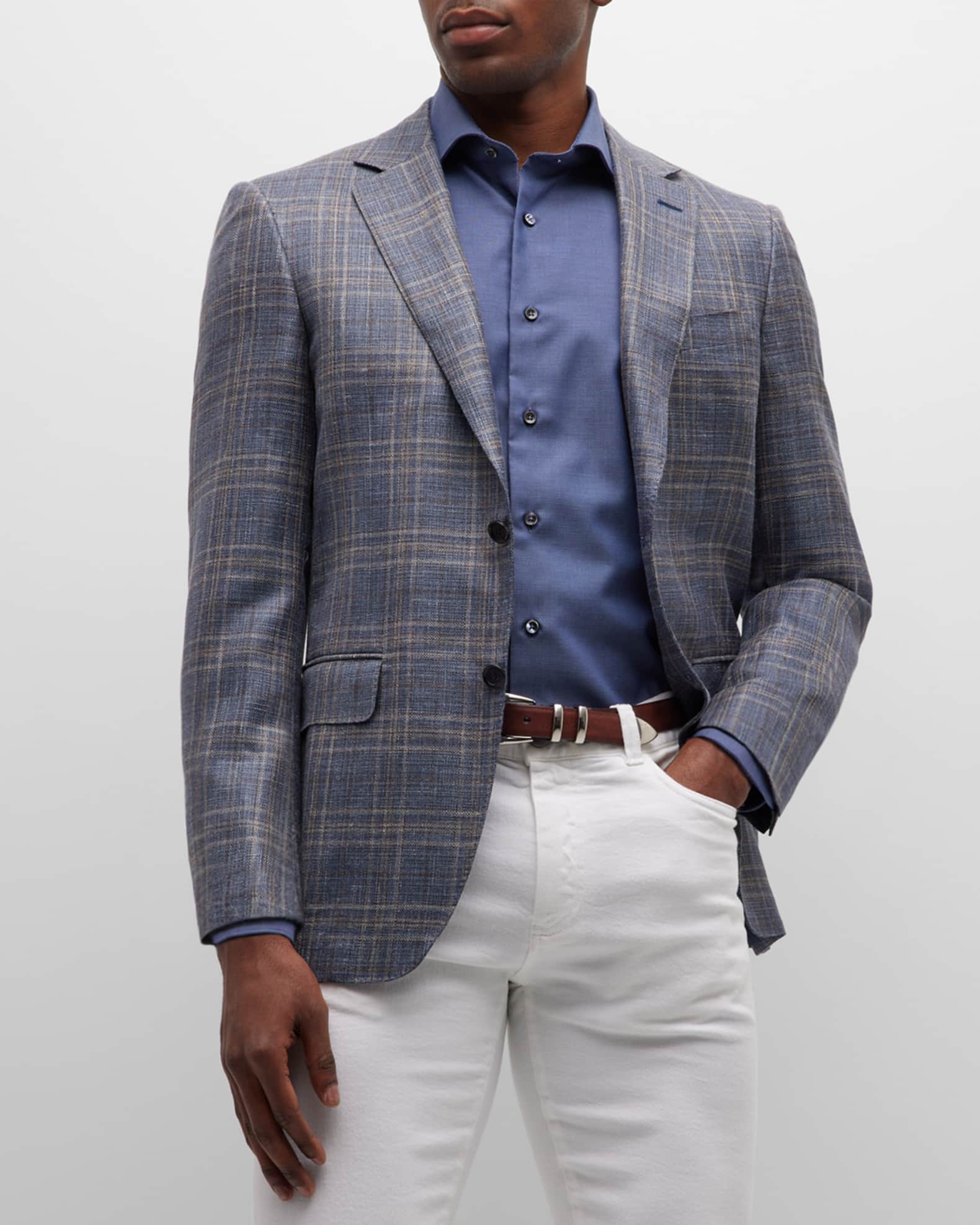 Canali Men's Plaid Sport Coat | Neiman Marcus