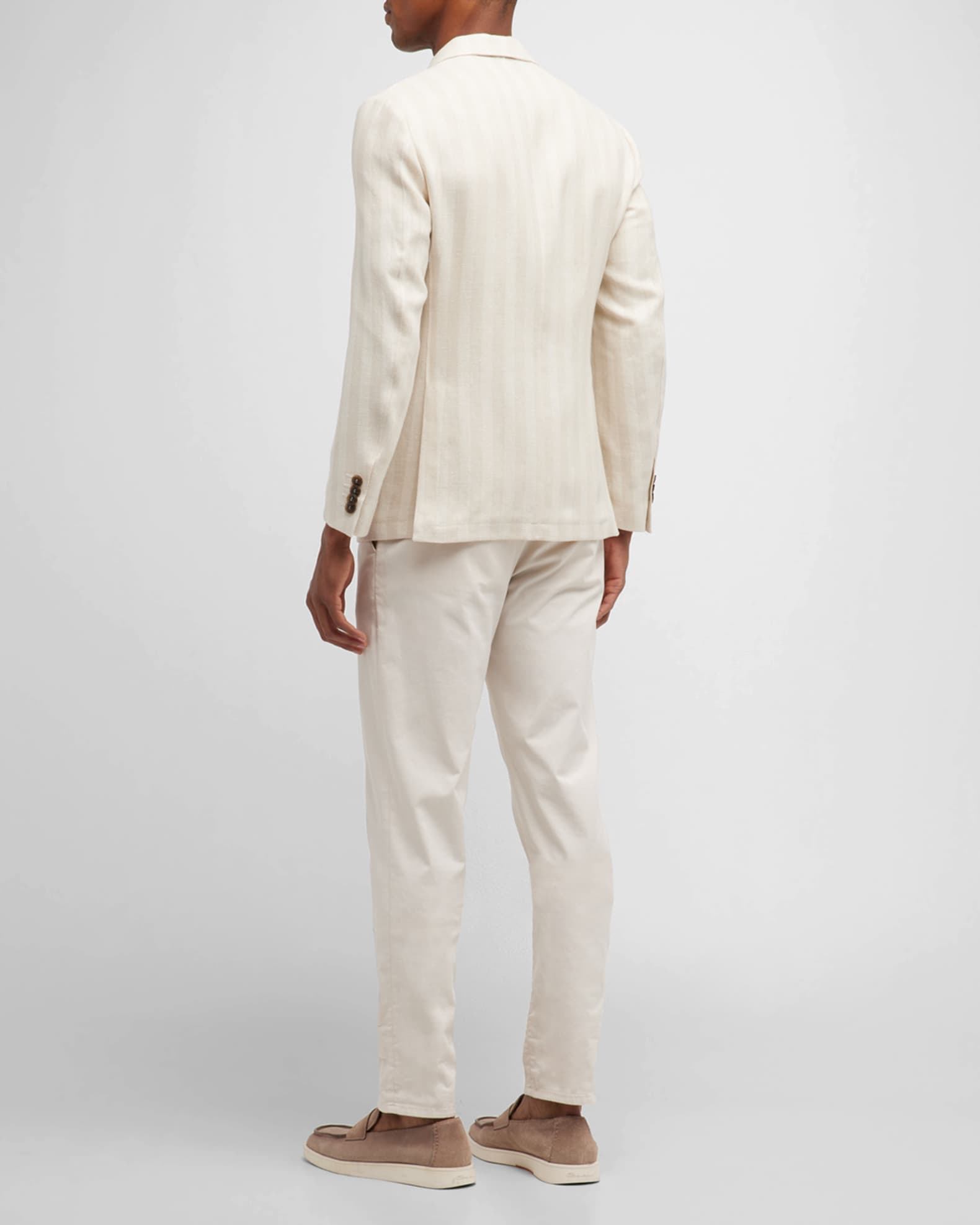 Canali Men's Textured Stripe Cutaway Jacket | Neiman Marcus