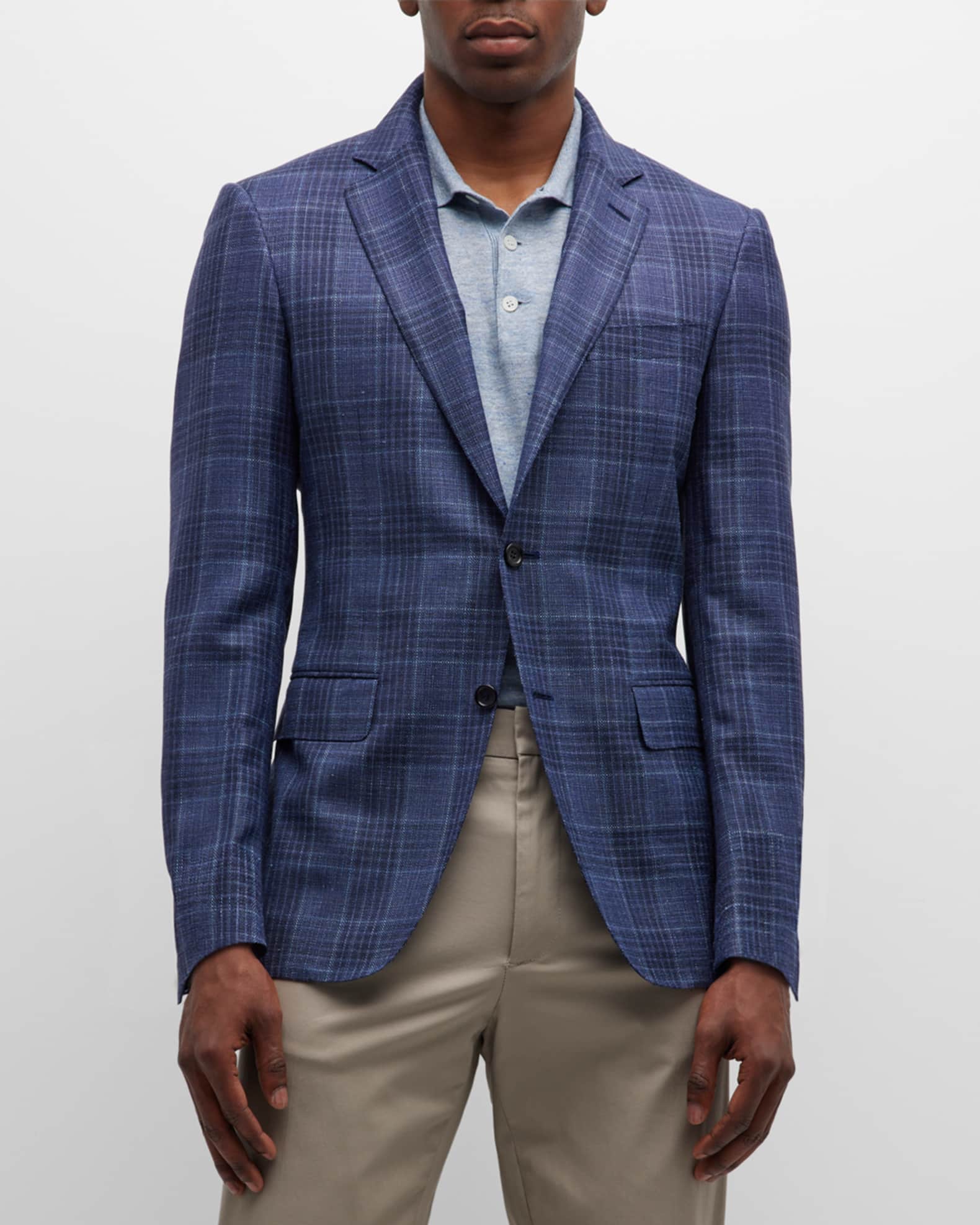 Canali Men's Tonal Plaid Sport Coat | Neiman Marcus