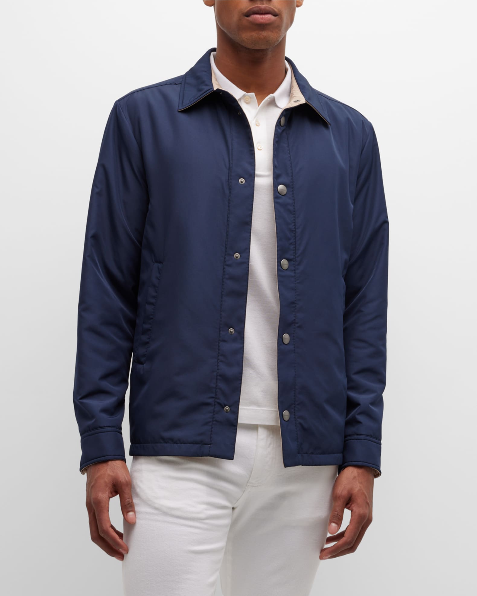 Canali Men's Reversible Shirt Jacket | Neiman Marcus