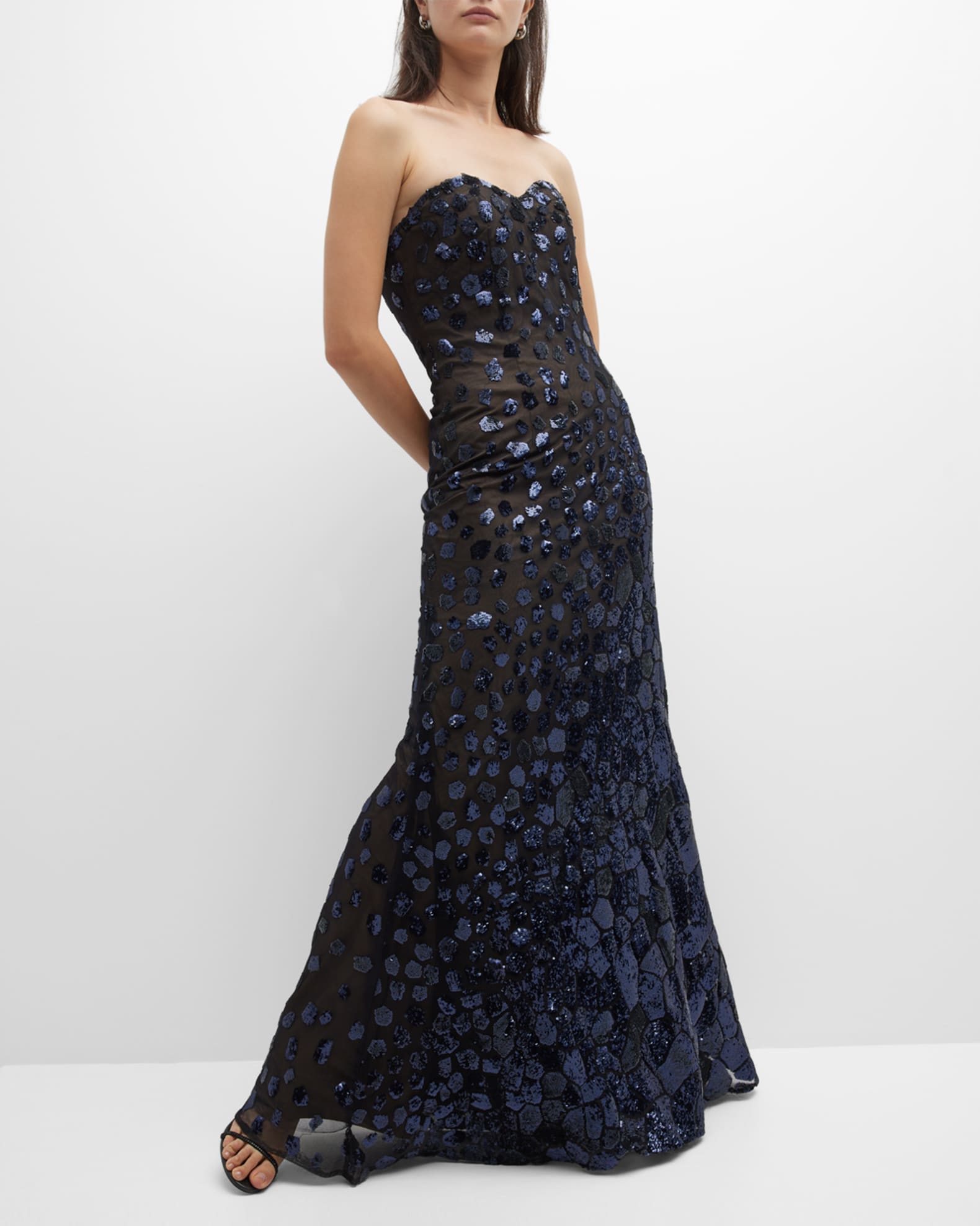 Rene Ruiz Collection Strapless Sequin A-Line Gown | Neiman Marcus