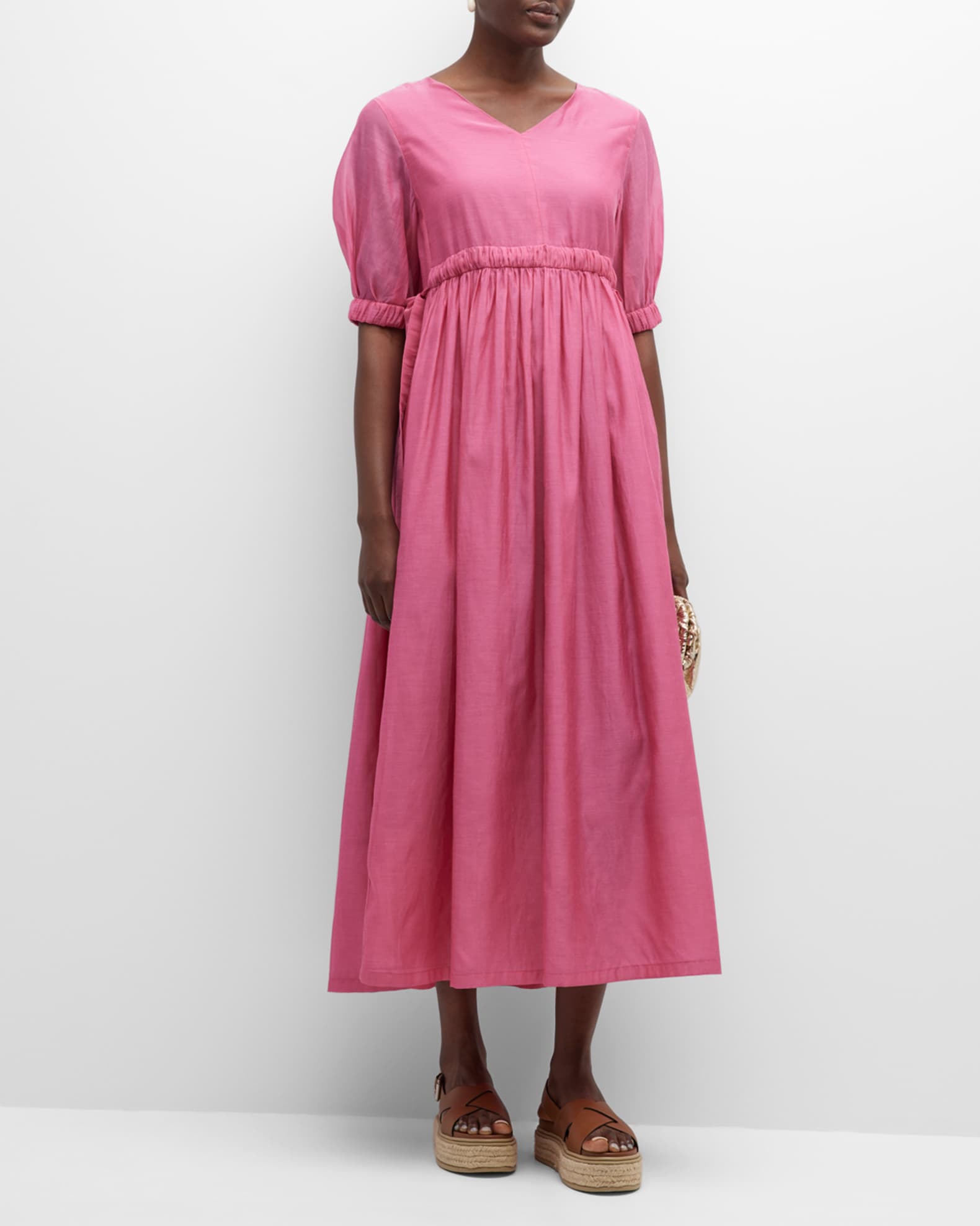 Max Mara Flavia Side-Tie Cotton A-Line Dress | Neiman Marcus