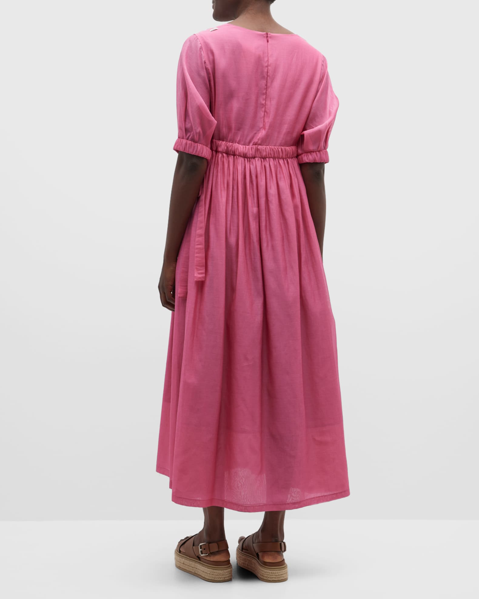 Max Mara Flavia Side-Tie Cotton A-Line Dress | Neiman Marcus