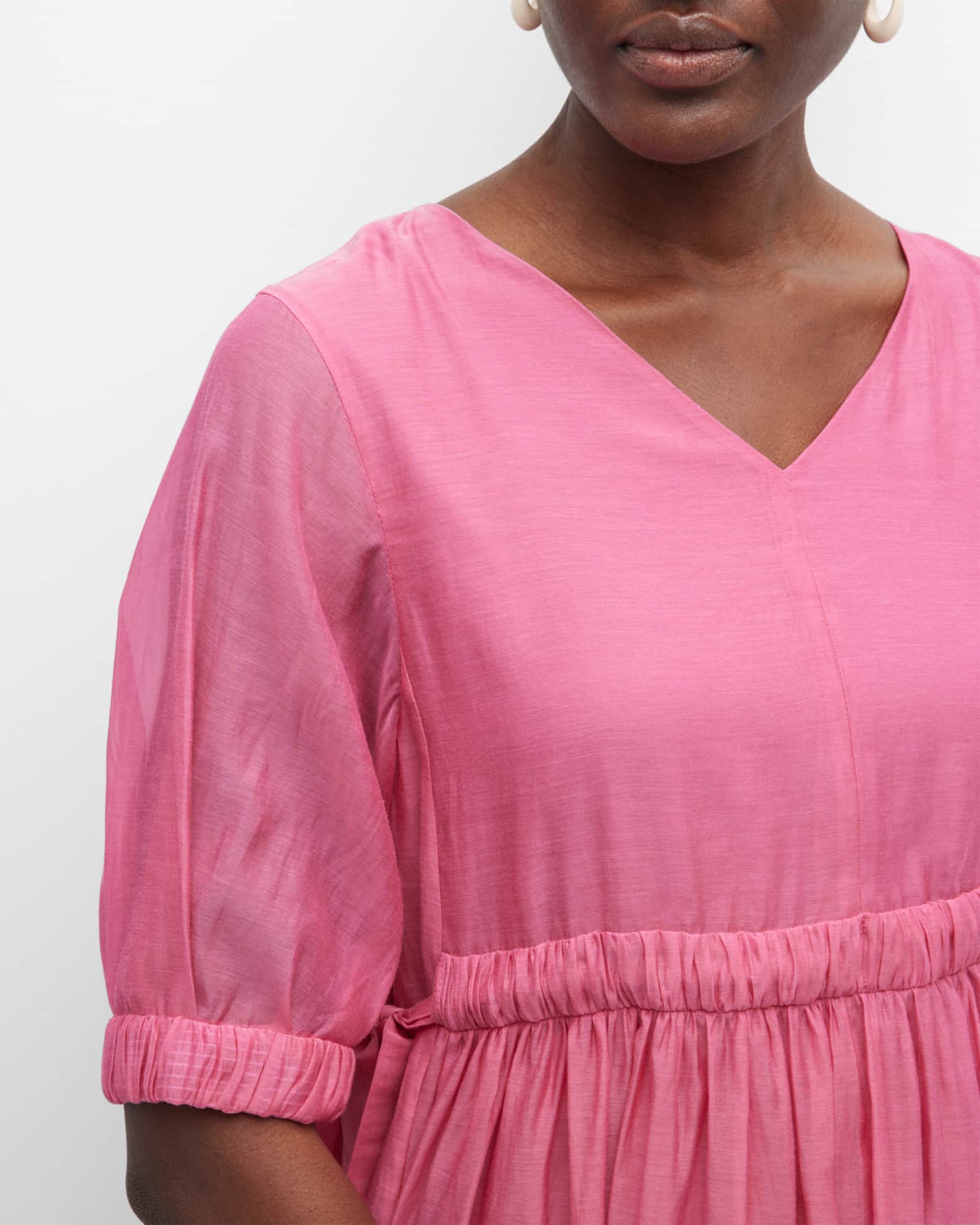 Max Mara Flavia Side-Tie Cotton A-Line Dress | Neiman Marcus