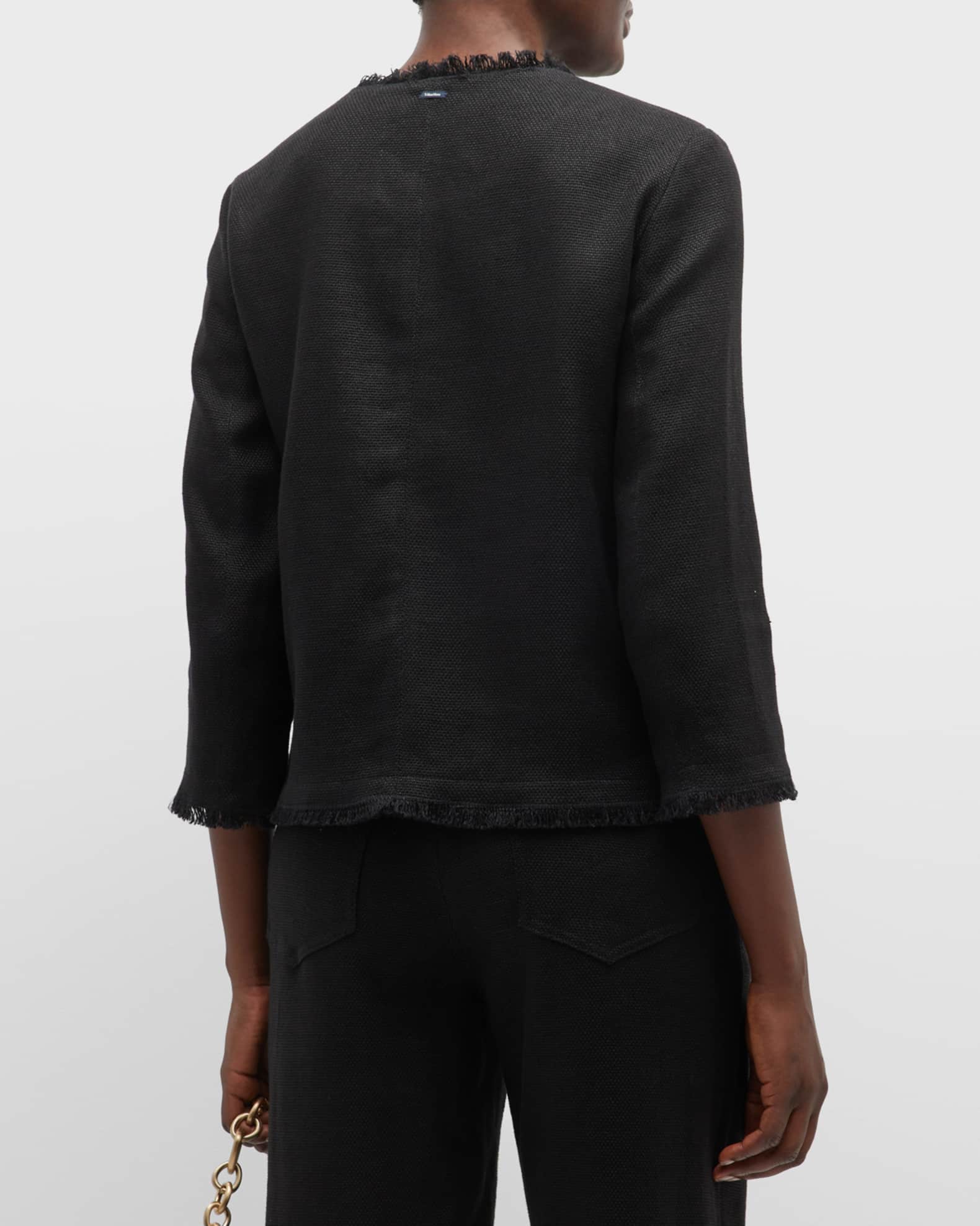 Max Mara Andreis Fringe Linen Jacket | Neiman Marcus