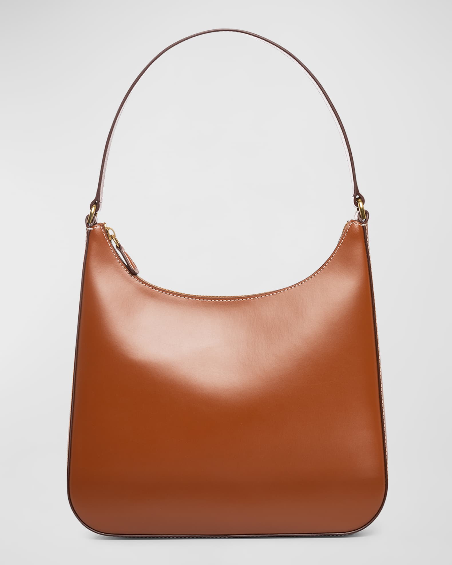 Staud Alec Zip Leather Shoulder Bag | Neiman Marcus