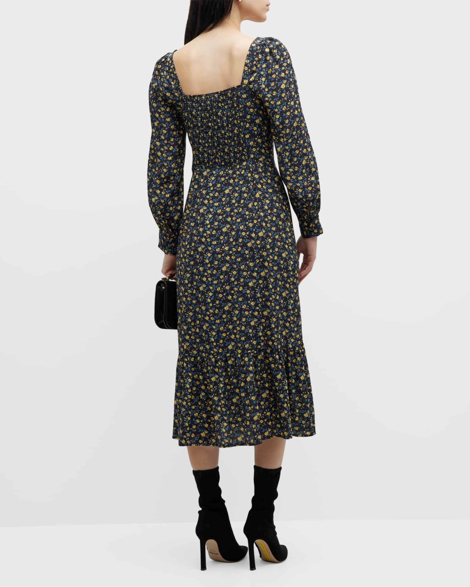 PAIGE Bacari Floral Midi Dress | Neiman Marcus