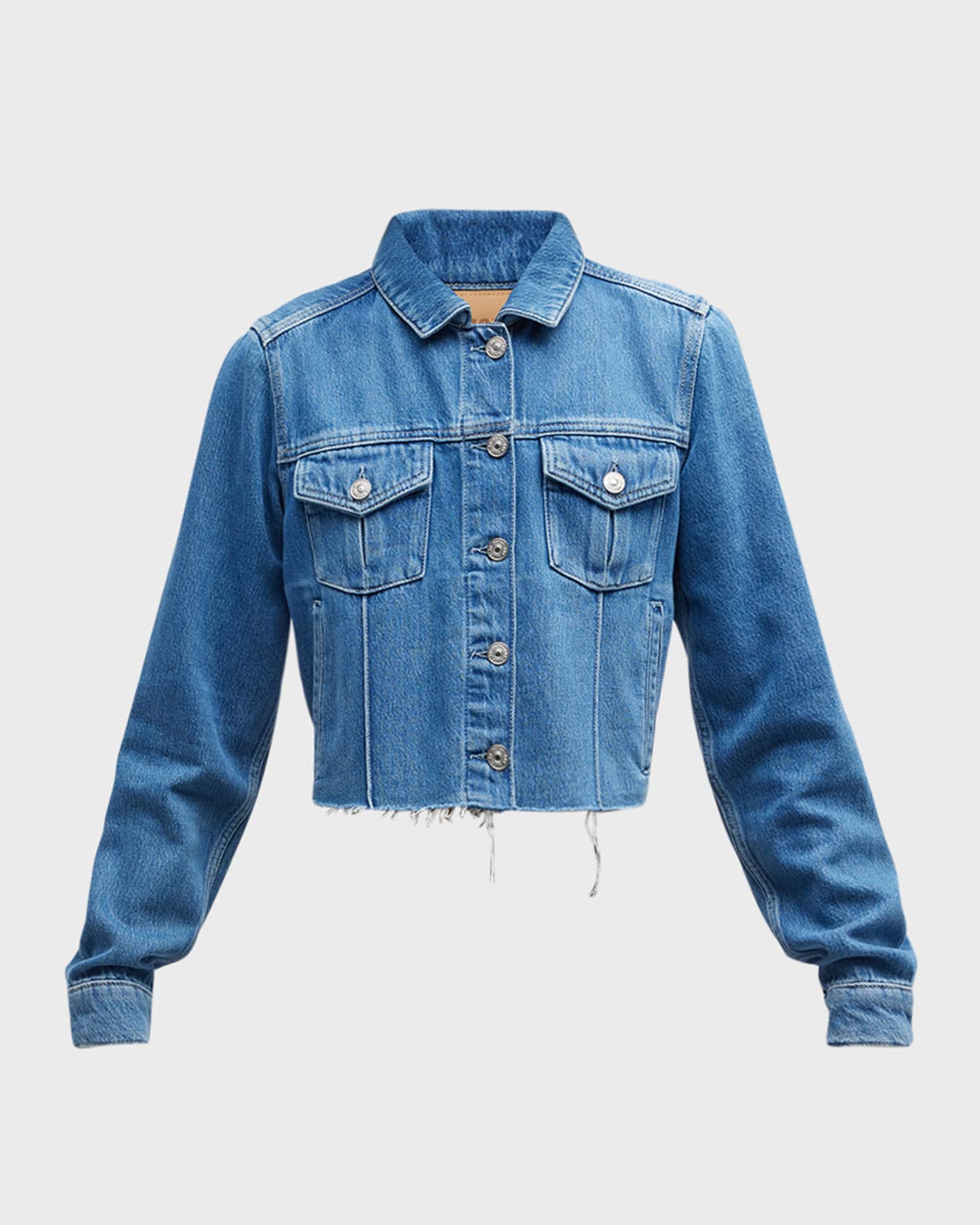 PAIGE Rowan Cropped Denim Jacket | Neiman Marcus