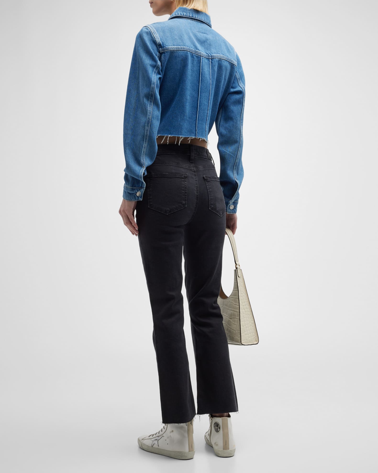 PAIGE Rowan Cropped Denim Jacket | Neiman Marcus