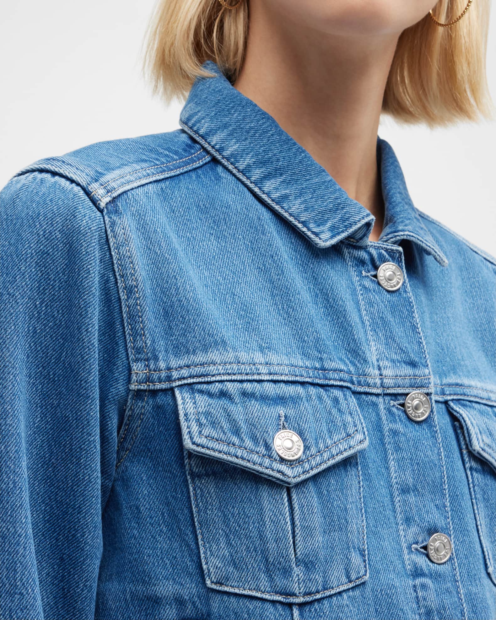 PAIGE Rowan Cropped Denim Jacket | Neiman Marcus