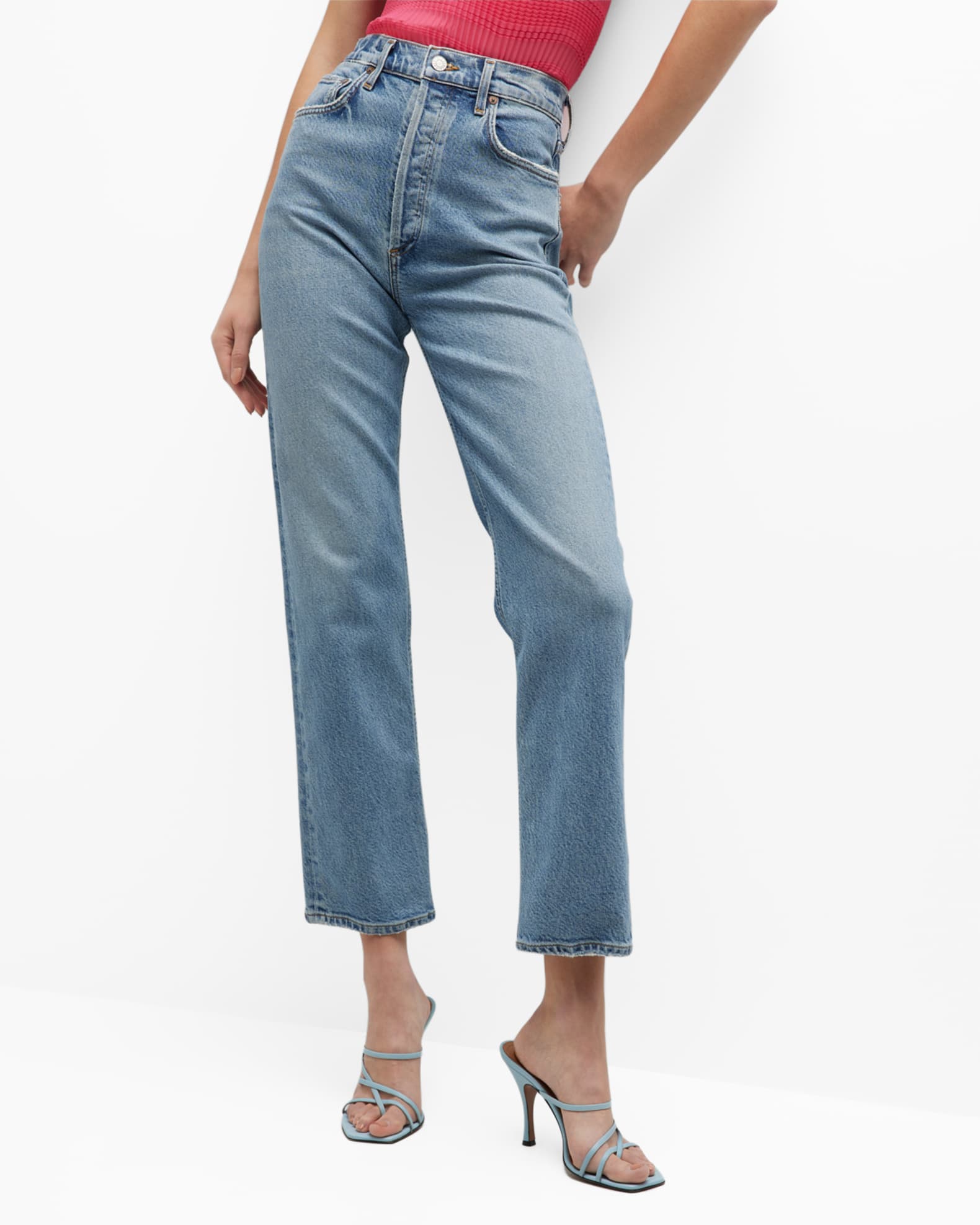 AGOLDE Stovepipe High Rise Straight Jeans | Neiman Marcus