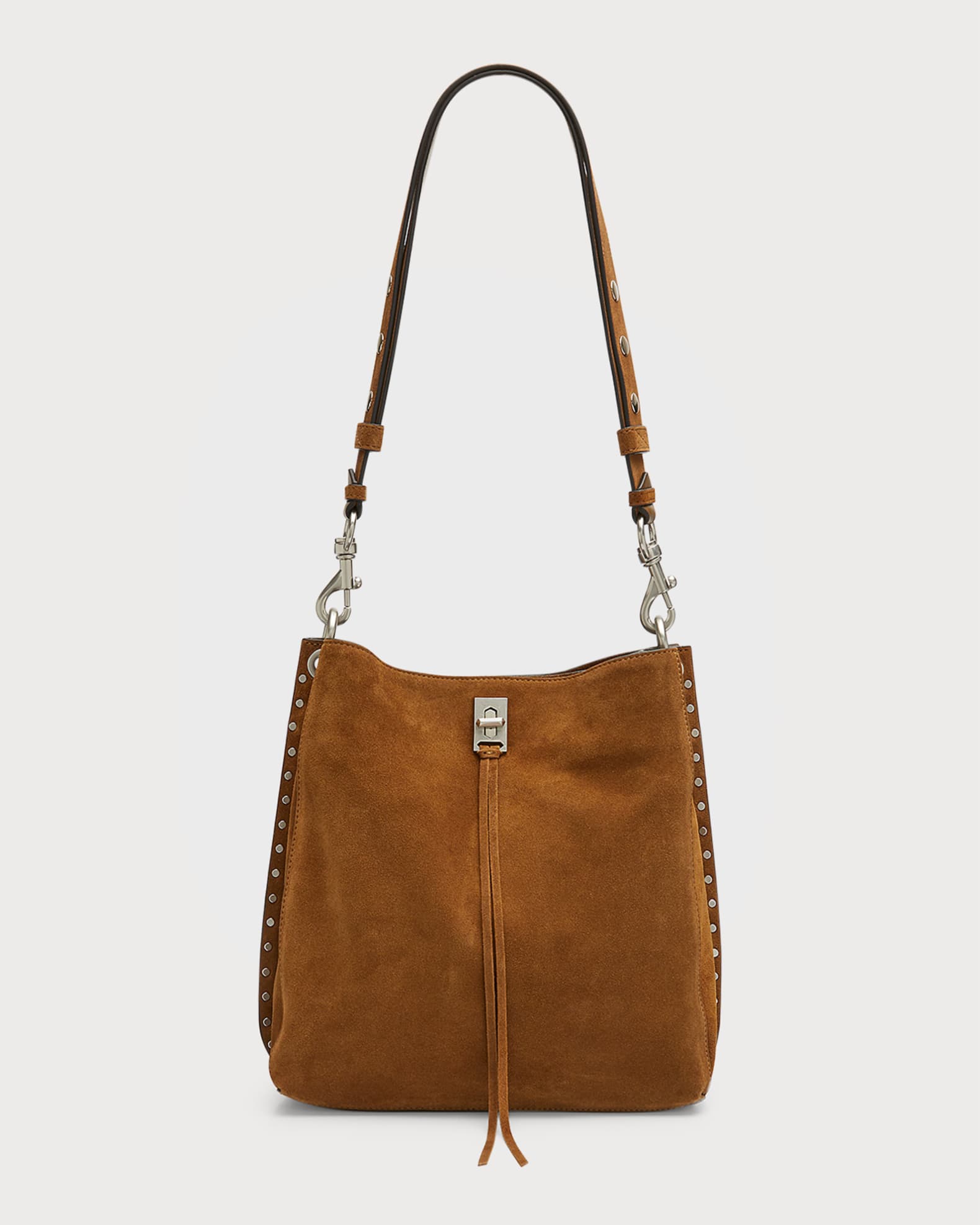 Rebecca Minkoff Darren Studded Suede Shoulder Bag | Neiman Marcus