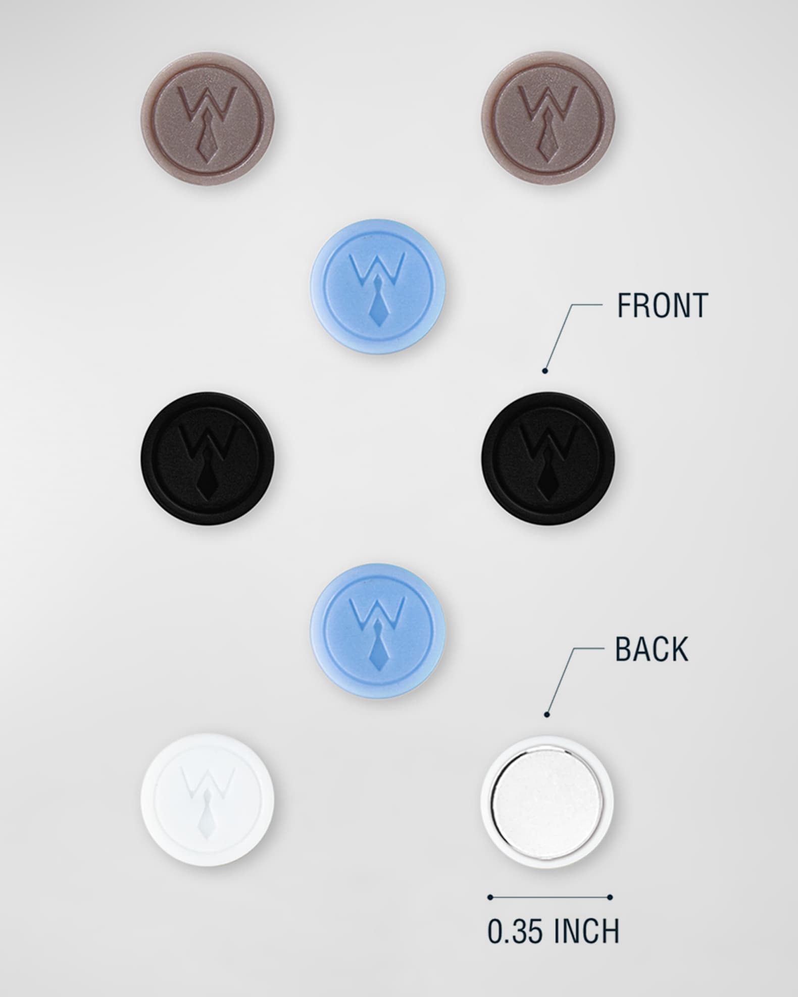 Wurkin Stiffs Men's Assorted Color Magnetic Collar Stay Buttons, 4 ...