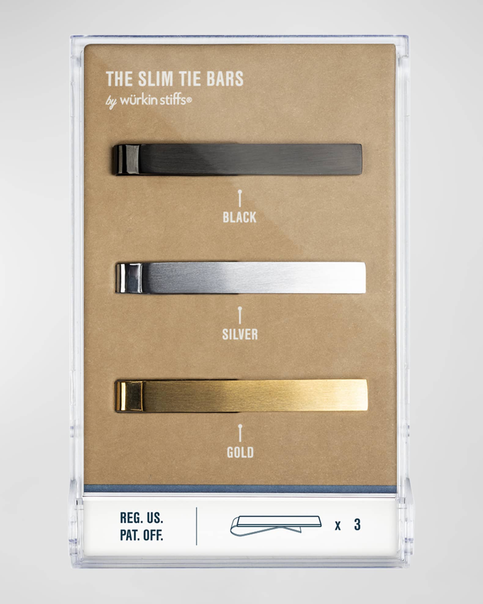 Wurkin Stiffs Men's 3-Pack Slim Tie Bar Set, Assorted Colors | Neiman ...