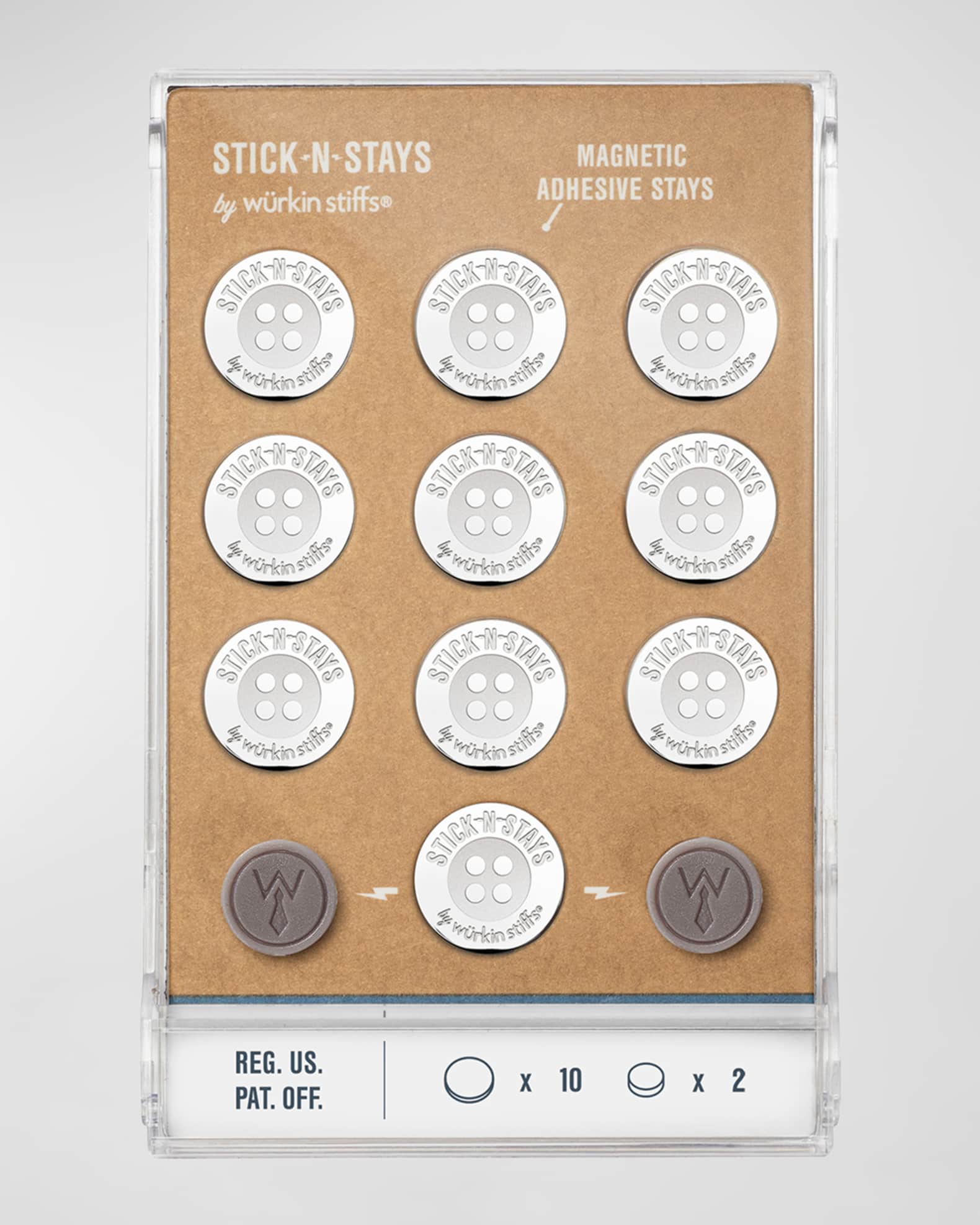 Wurkin Stiffs Men's Polo Stays® Magnetic Adhesive Collar Stays, 5 Pairs ...