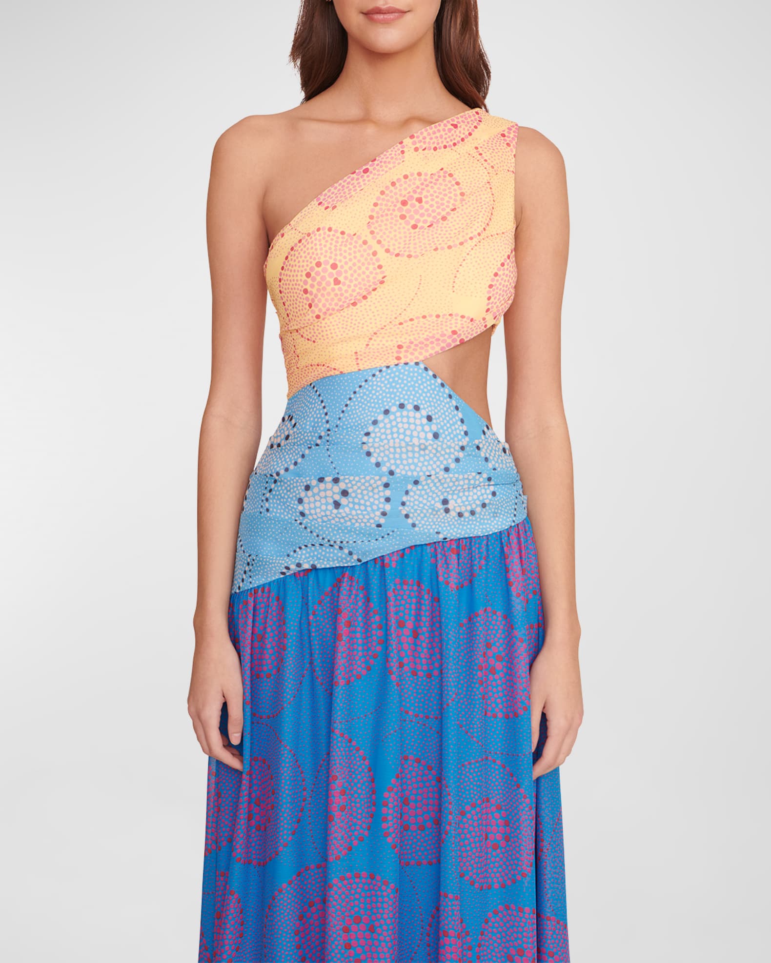 Staud Ashlyn One-Shoulder Cutout Maxi Dress | Neiman Marcus