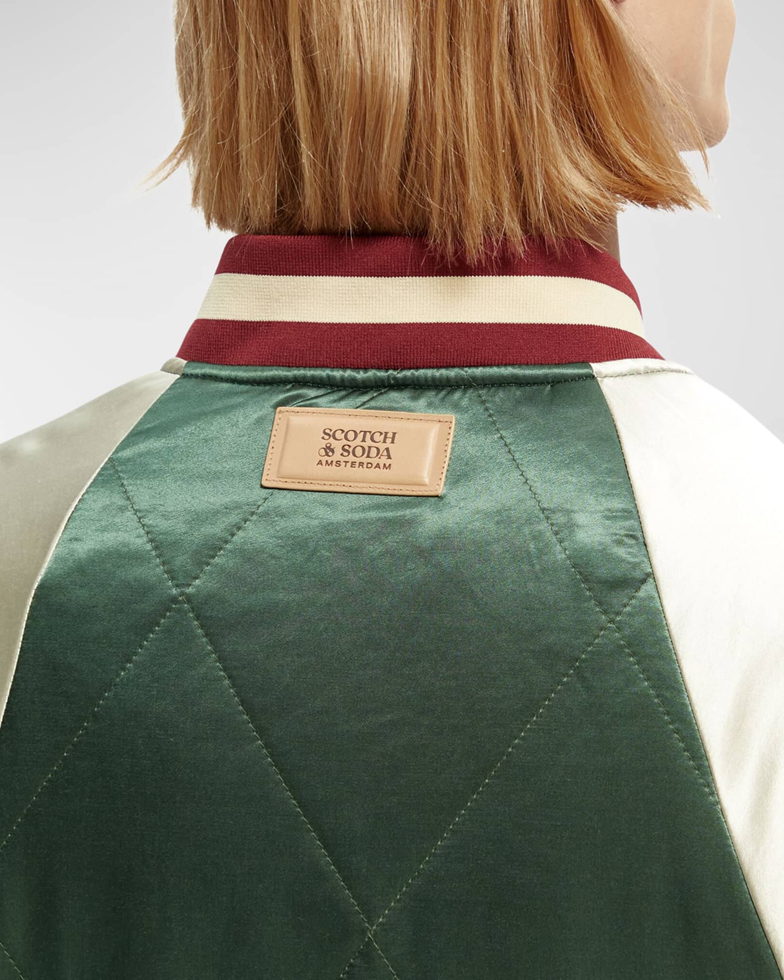 Scotch & Soda Men's Sakura Reversible Satin Bomber Jacket | Neiman Marcus