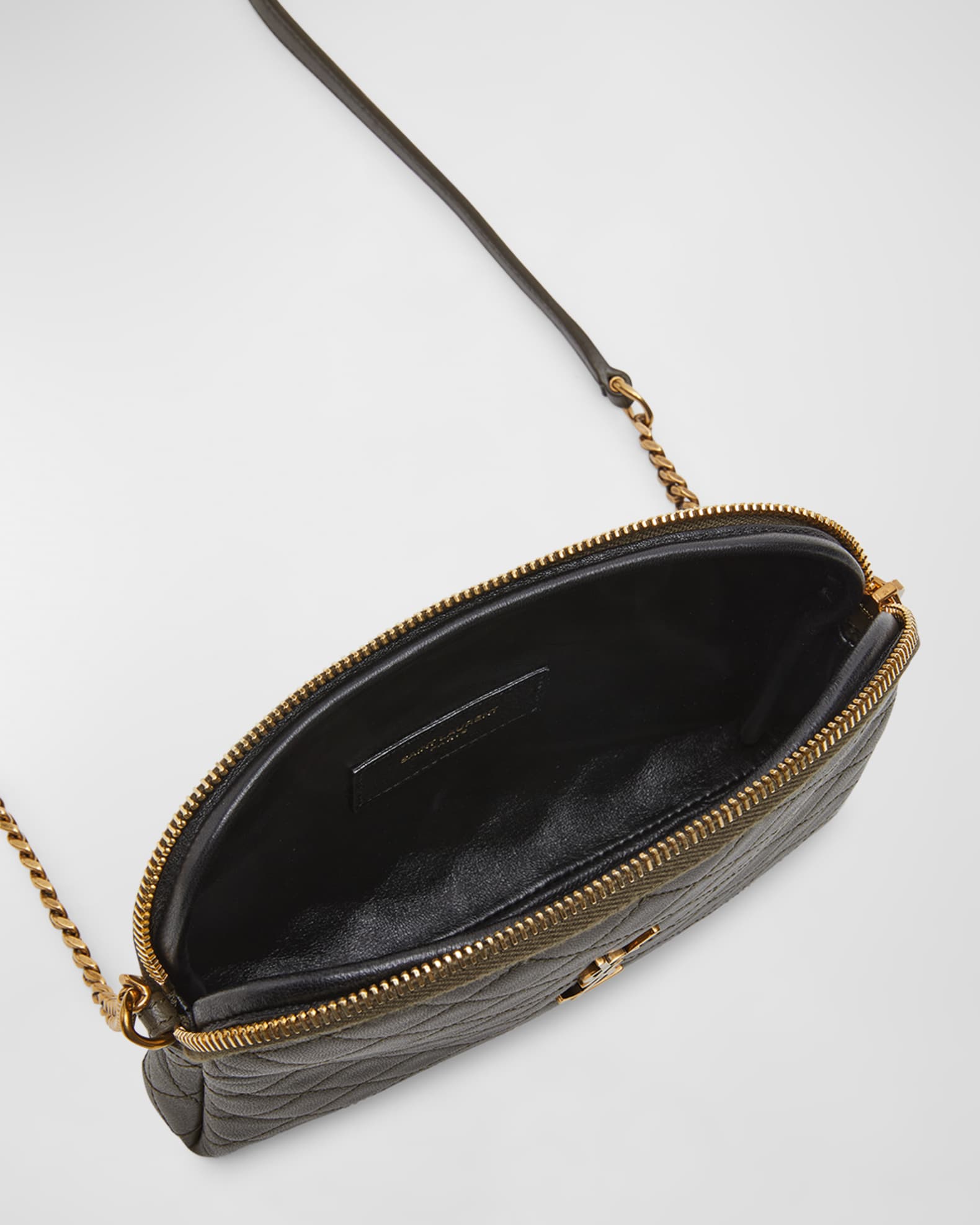 Saint Laurent Gaby Mini YSL Crossbody Bag in Quilted Leather | Neiman ...