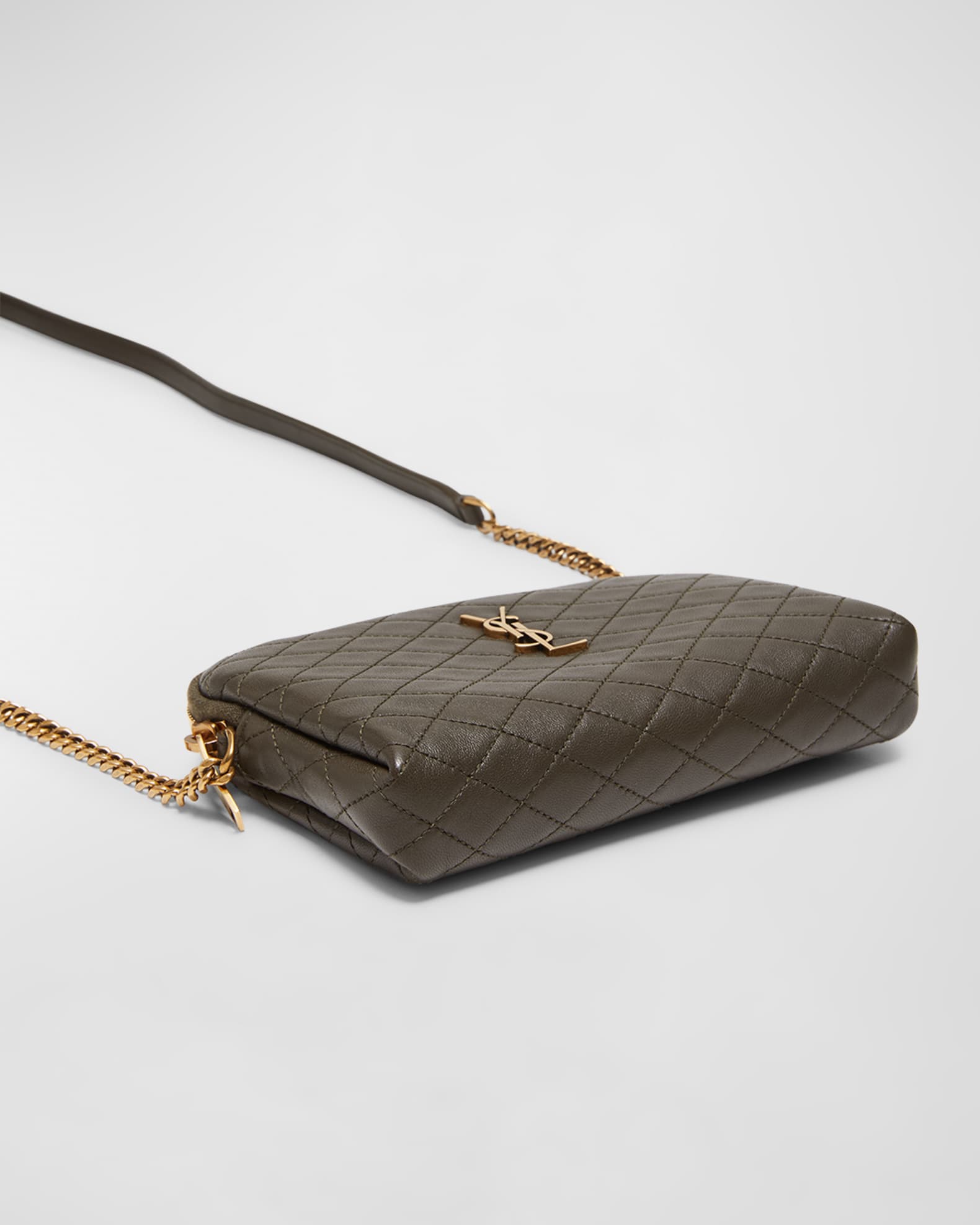 Saint Laurent Gaby Mini YSL Crossbody Bag in Quilted Leather | Neiman ...