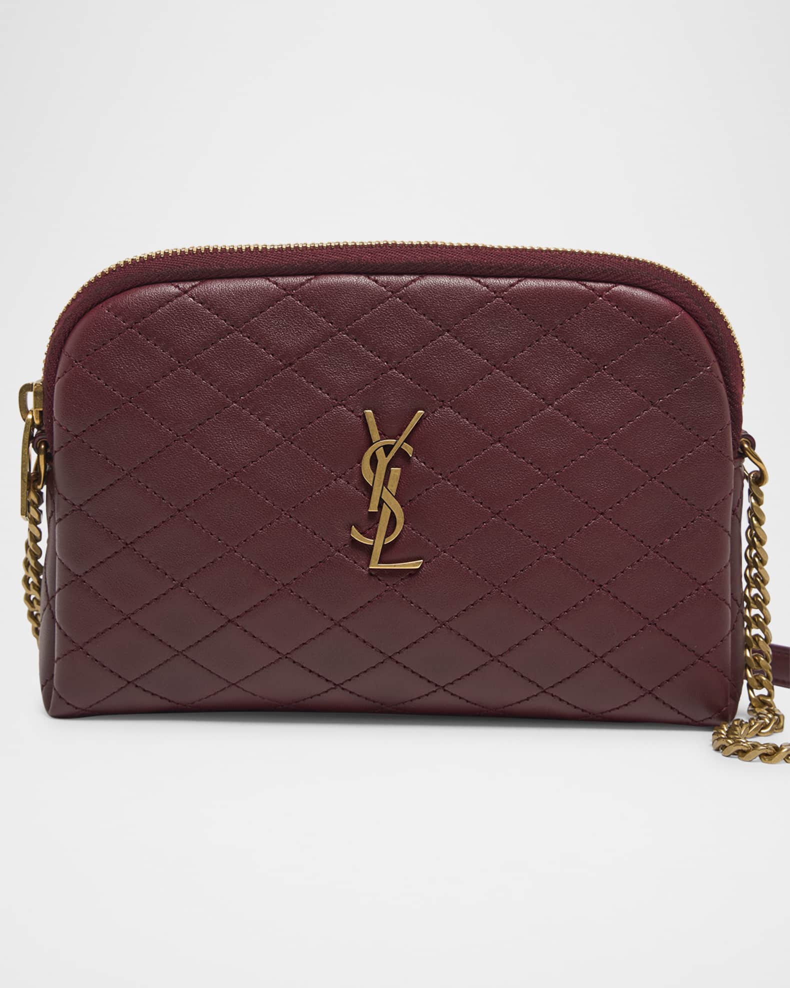 Saint Laurent Gaby Mini YSL Crossbody Bag in Quilted Leather | Neiman ...