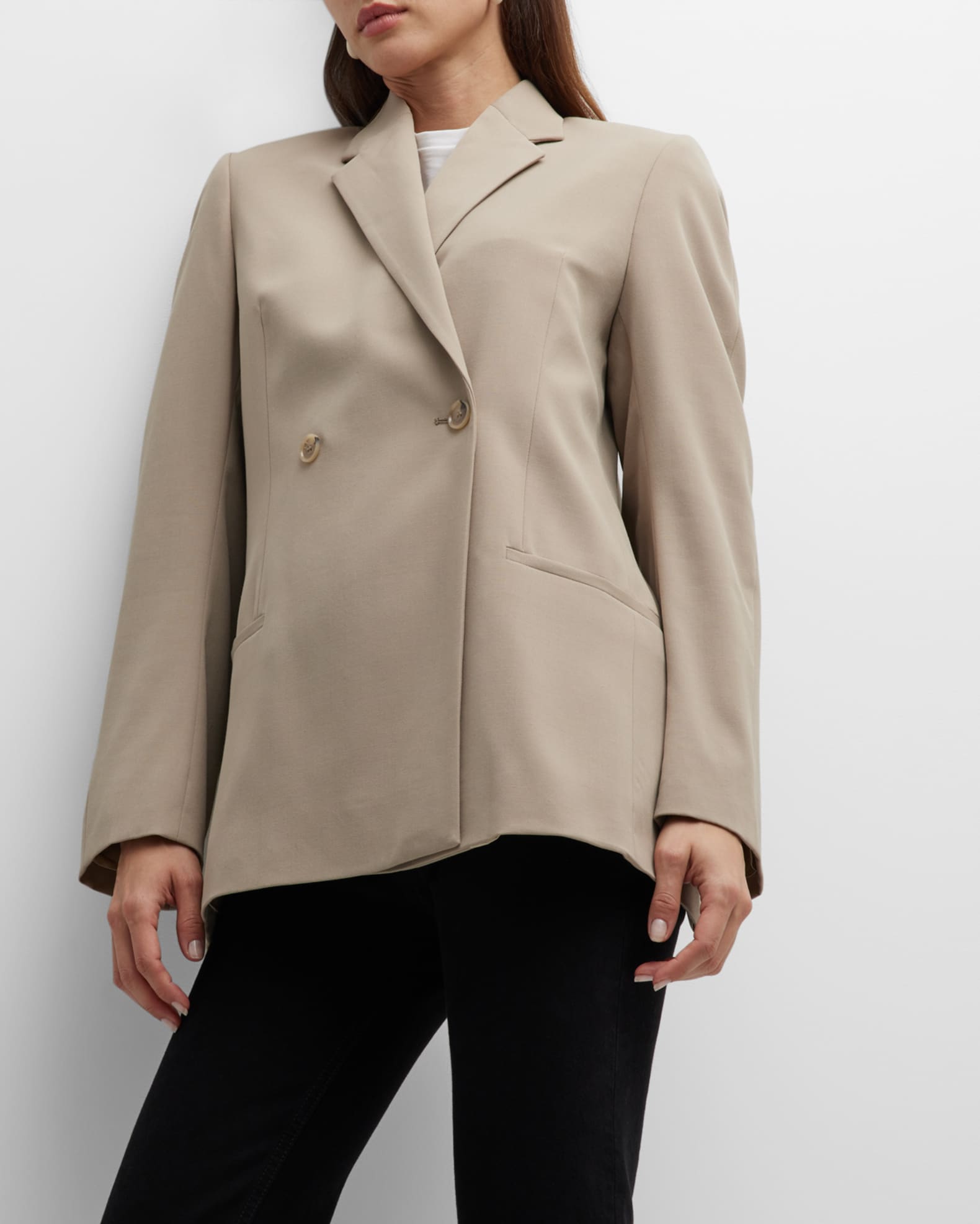 Toteme Double-Breasted Vent Blazer | Neiman Marcus