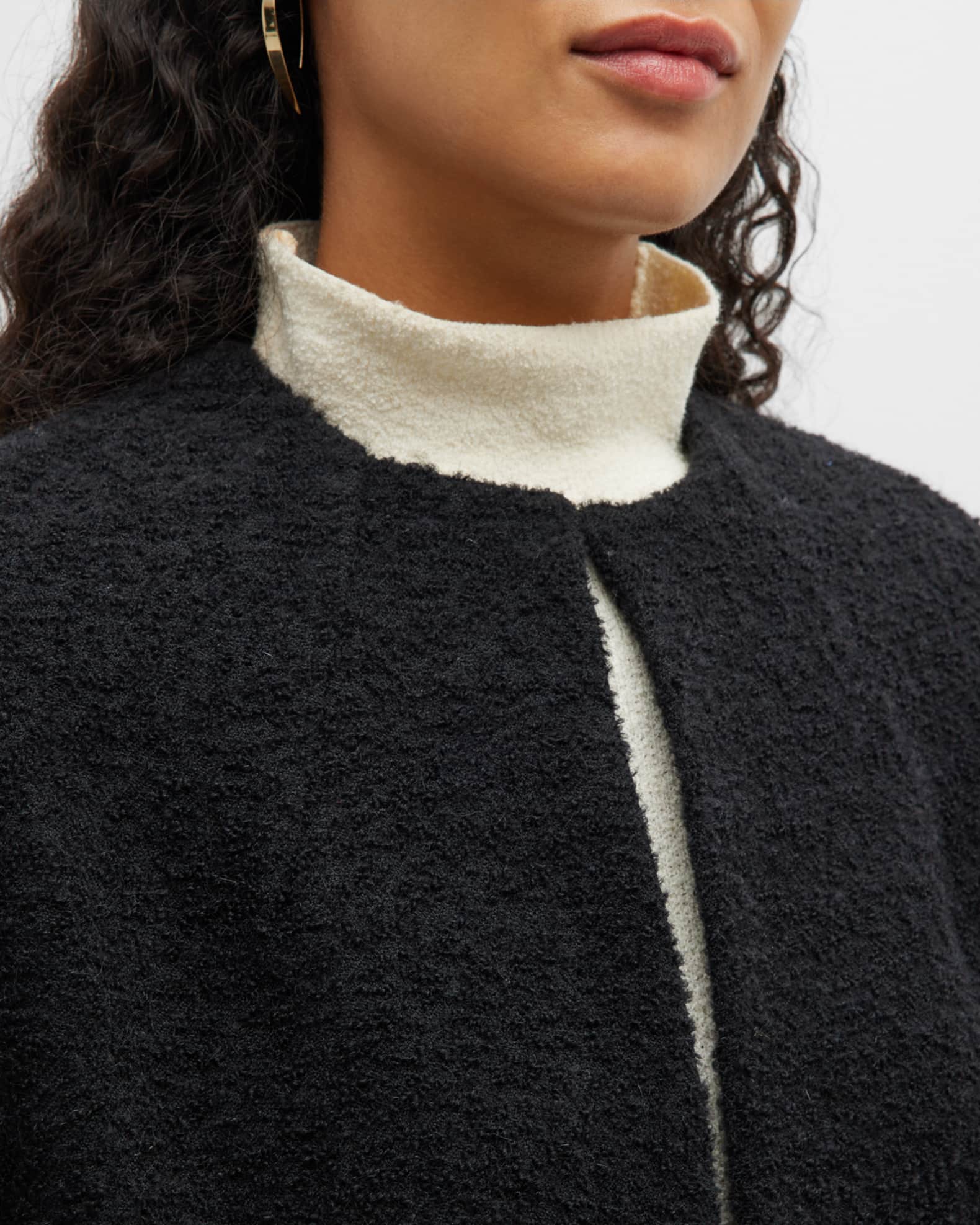 Toteme Raw-Edge Wool Boucle Cape | Neiman Marcus