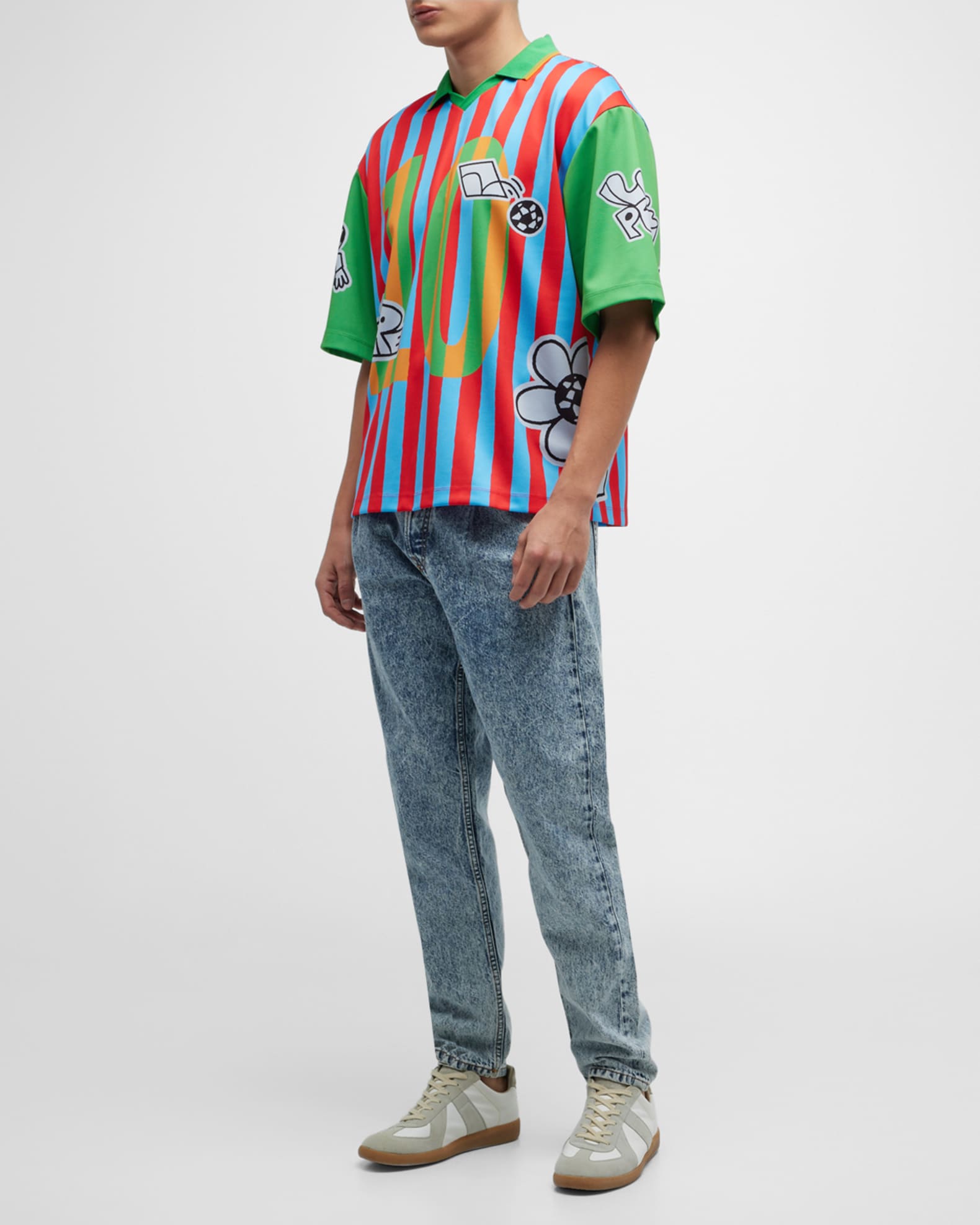 le PERE x Bráulio Amado Men's FC Amado Home Kit Jersey Polo Shirt | Neiman Marcus