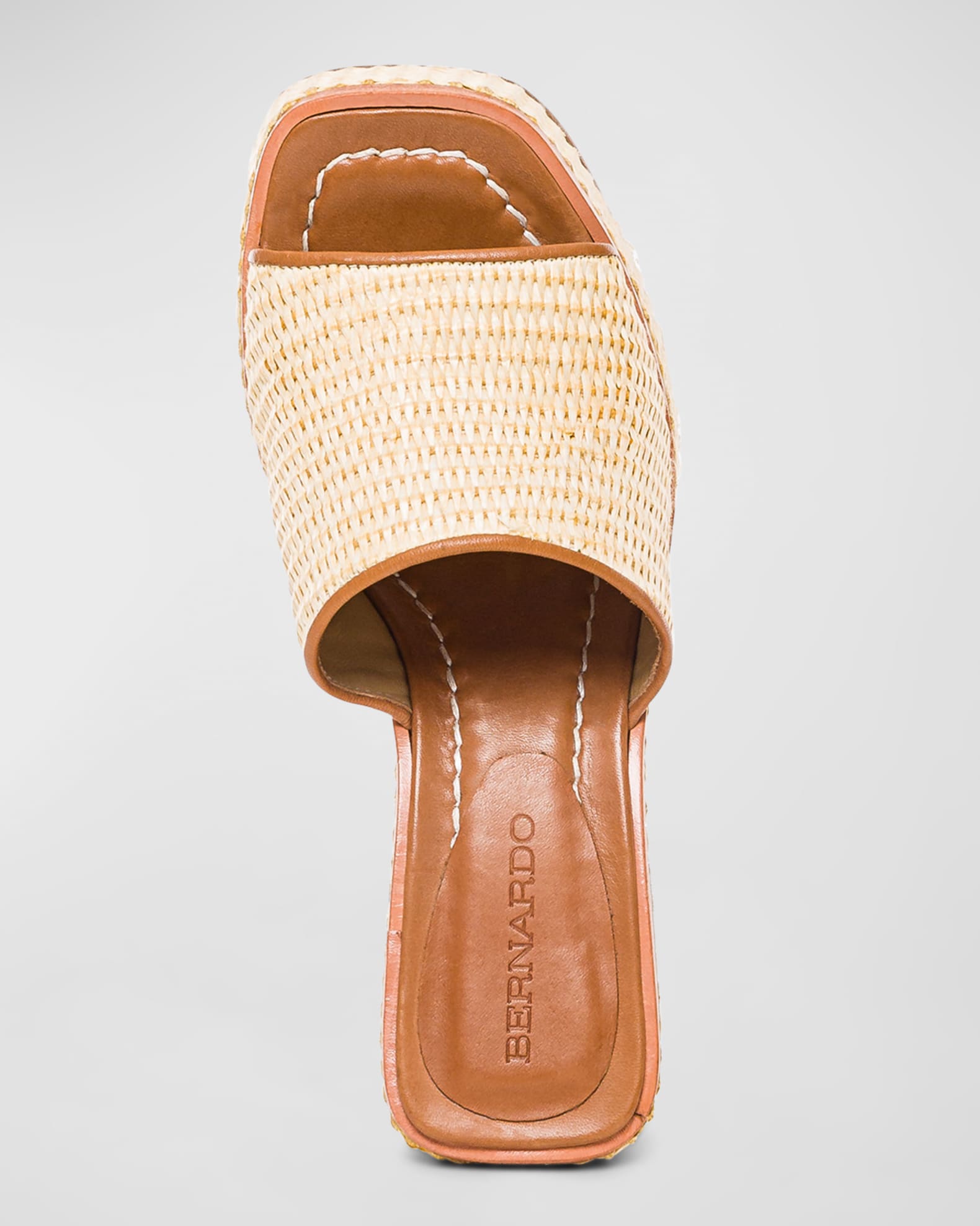 Bernardo Kenny Raffia Platform Mule Sandals | Neiman Marcus