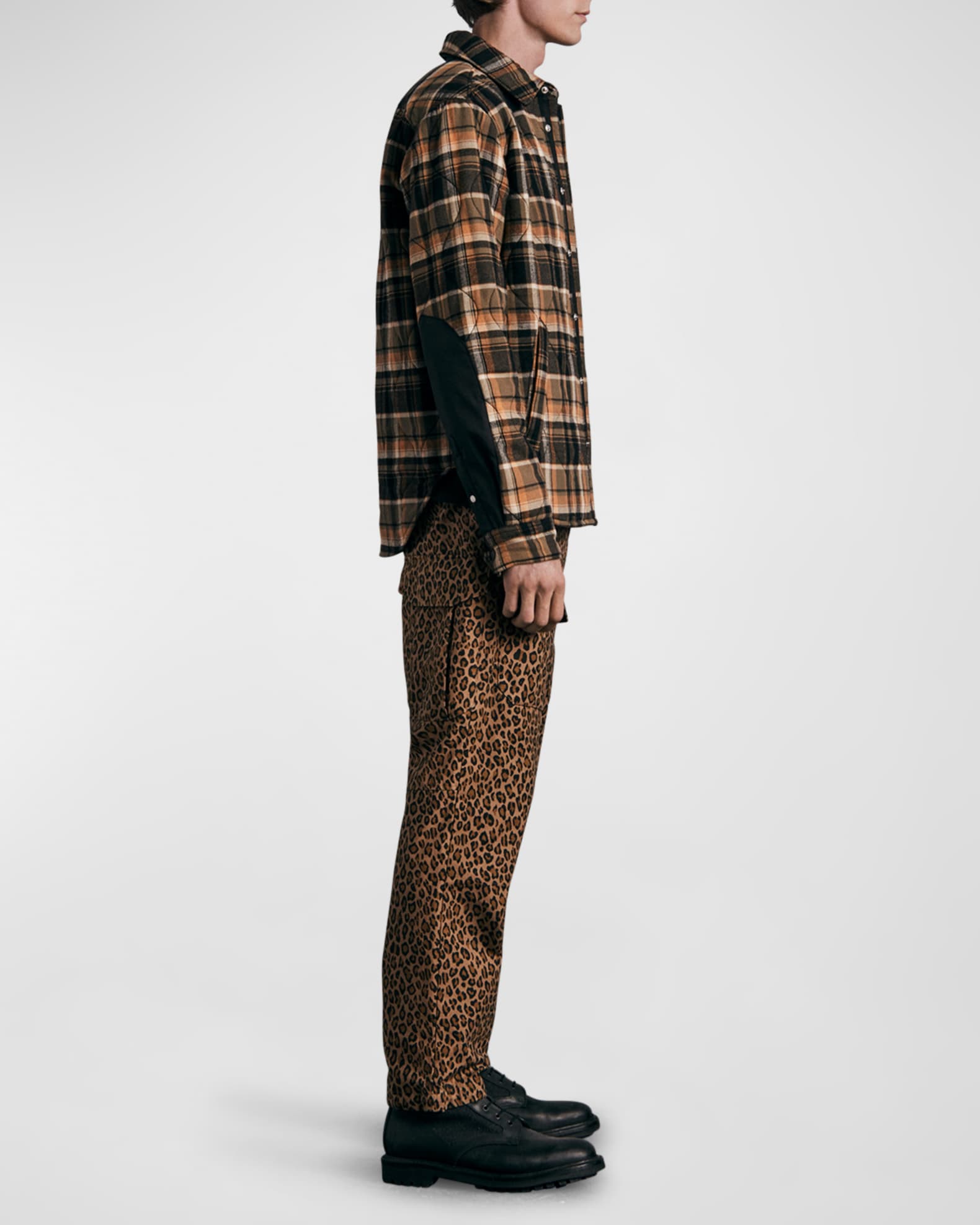Rag & Bone Men's Dane Quilted Flannel Overshirt | Neiman Marcus
