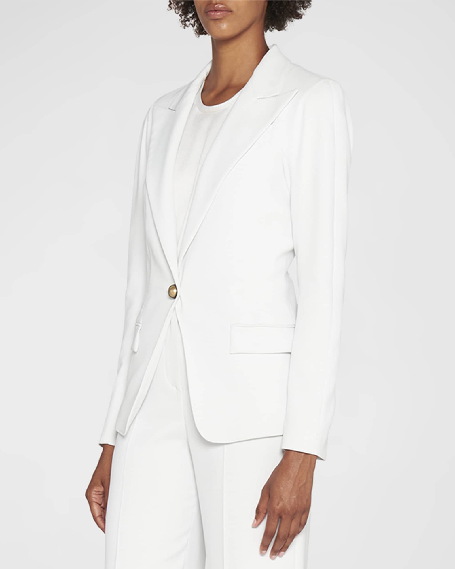 Giorgio Armani Viscose Cady Single-Breasted Blazer | Neiman Marcus