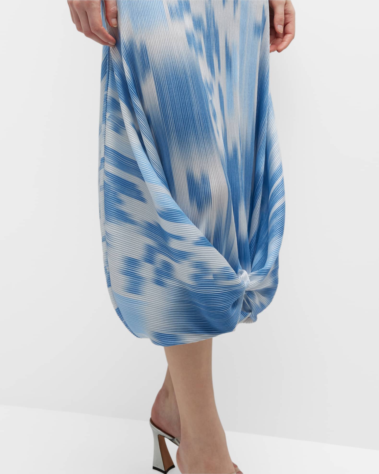 Giorgio Armani Abstract-Print Twisted-Hem Plisse Maxi Dress | Neiman Marcus