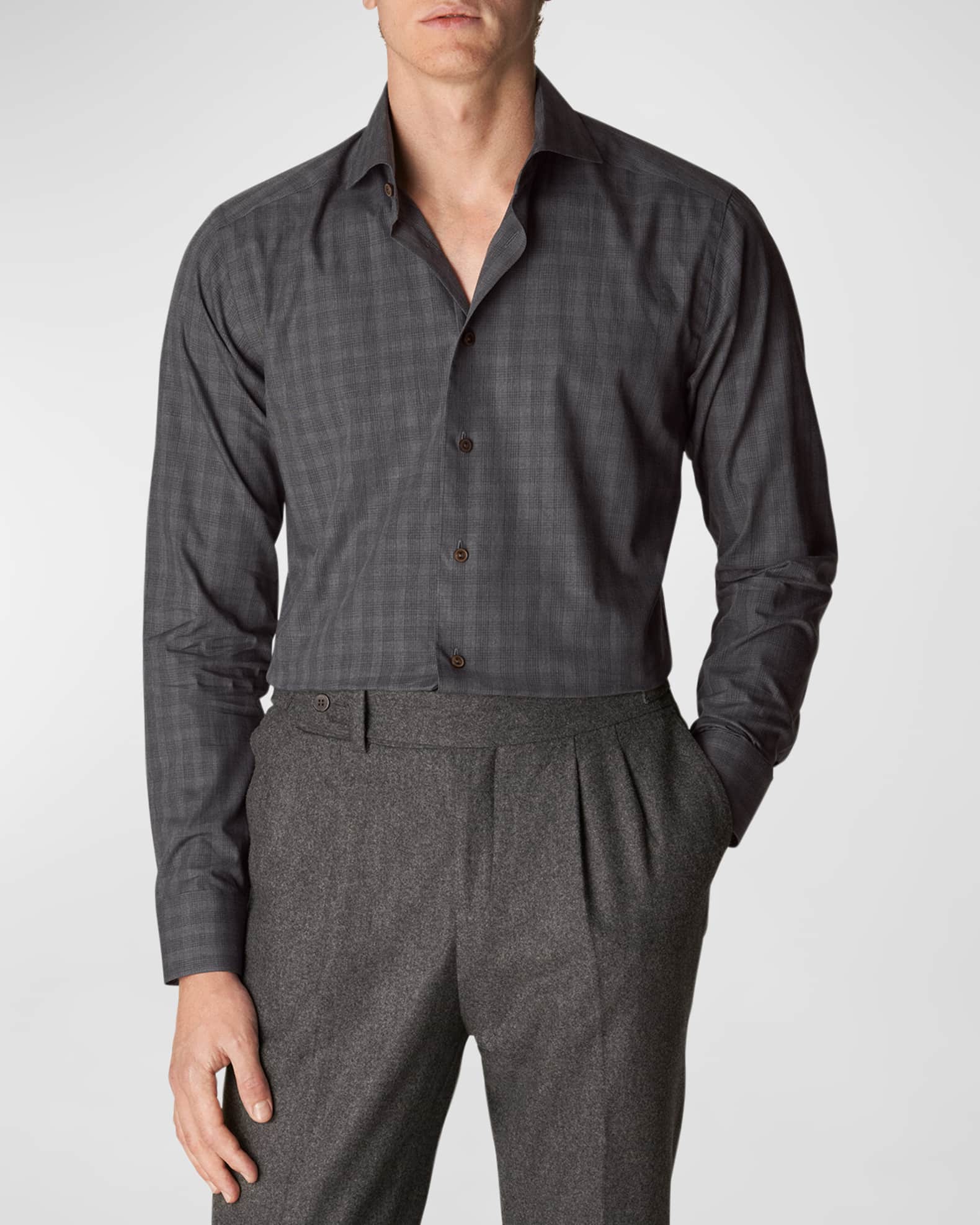Eton Men's Contemporary Fit Melange Dress Shirt | Neiman Marcus