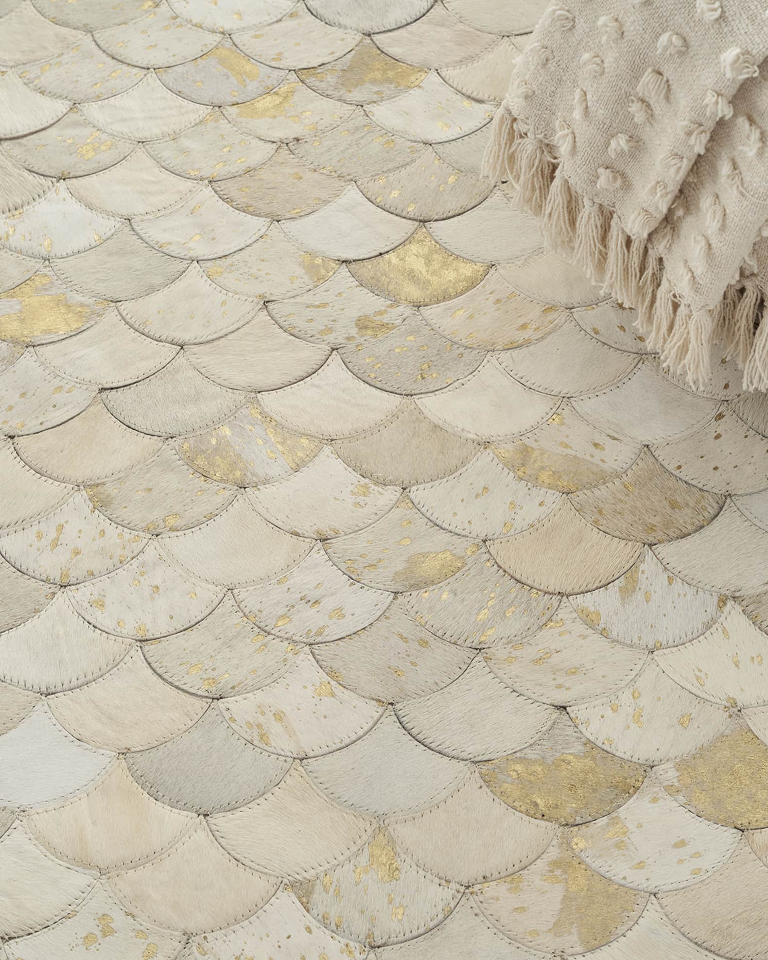 Nourison Scalloped Hair on Hide Rug, 5' x 7' | Neiman Marcus