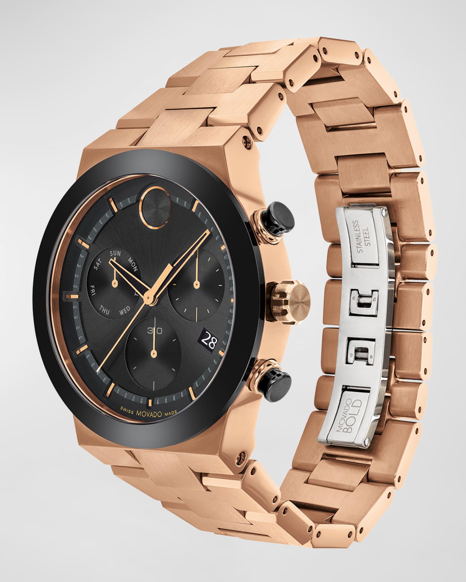 Movado Men's Bold Fusion Chronograph IP Bronze Bracelet Watch, 44mm ...