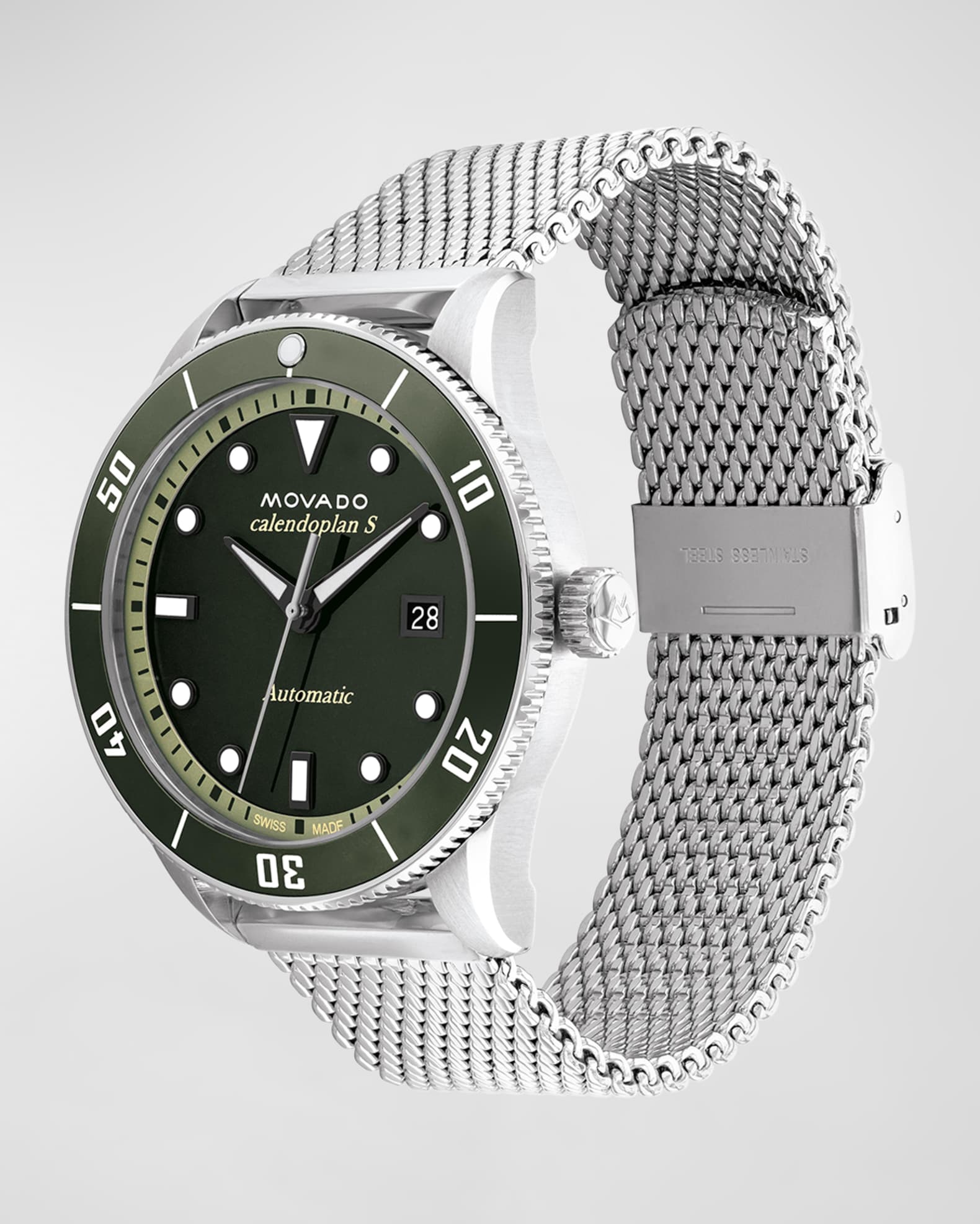 Movado Men's Calendoplan S Heritage Series Automatic Mesh Bracelet ...