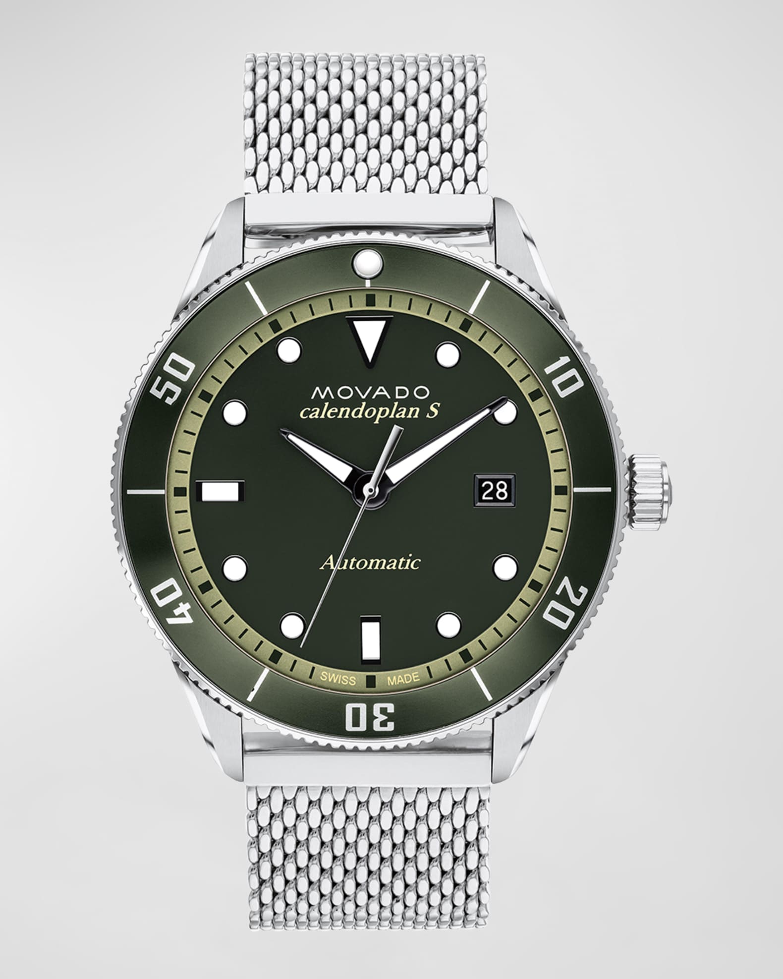 Movado Men's Calendoplan S Heritage Series Automatic Mesh Bracelet ...