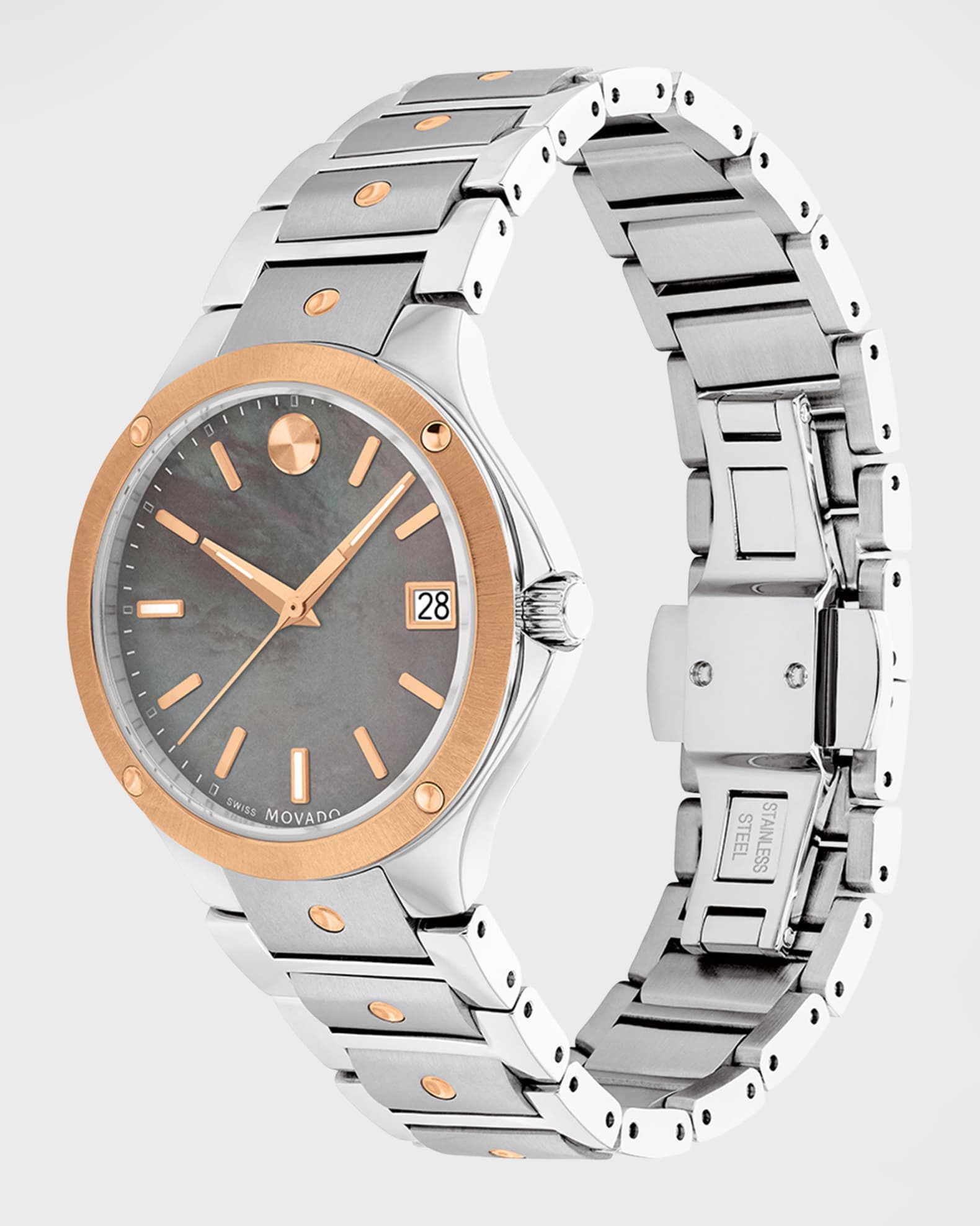 Movado SE Mother-Of-Pearl Dial Two-Tone Bracelet Watch, 32mm | Neiman ...
