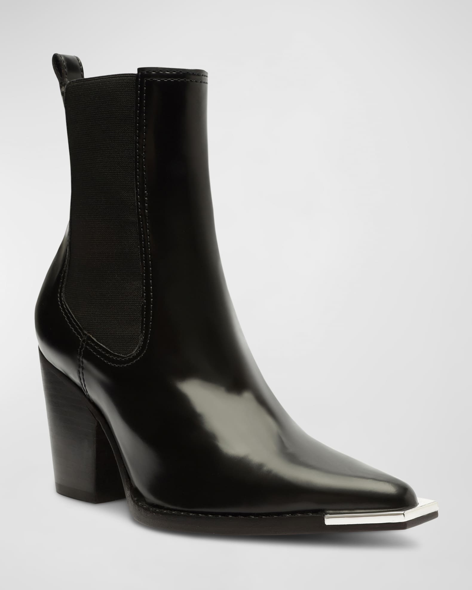 Schutz Springsteen Leather Chelsea Western Booties | Neiman Marcus