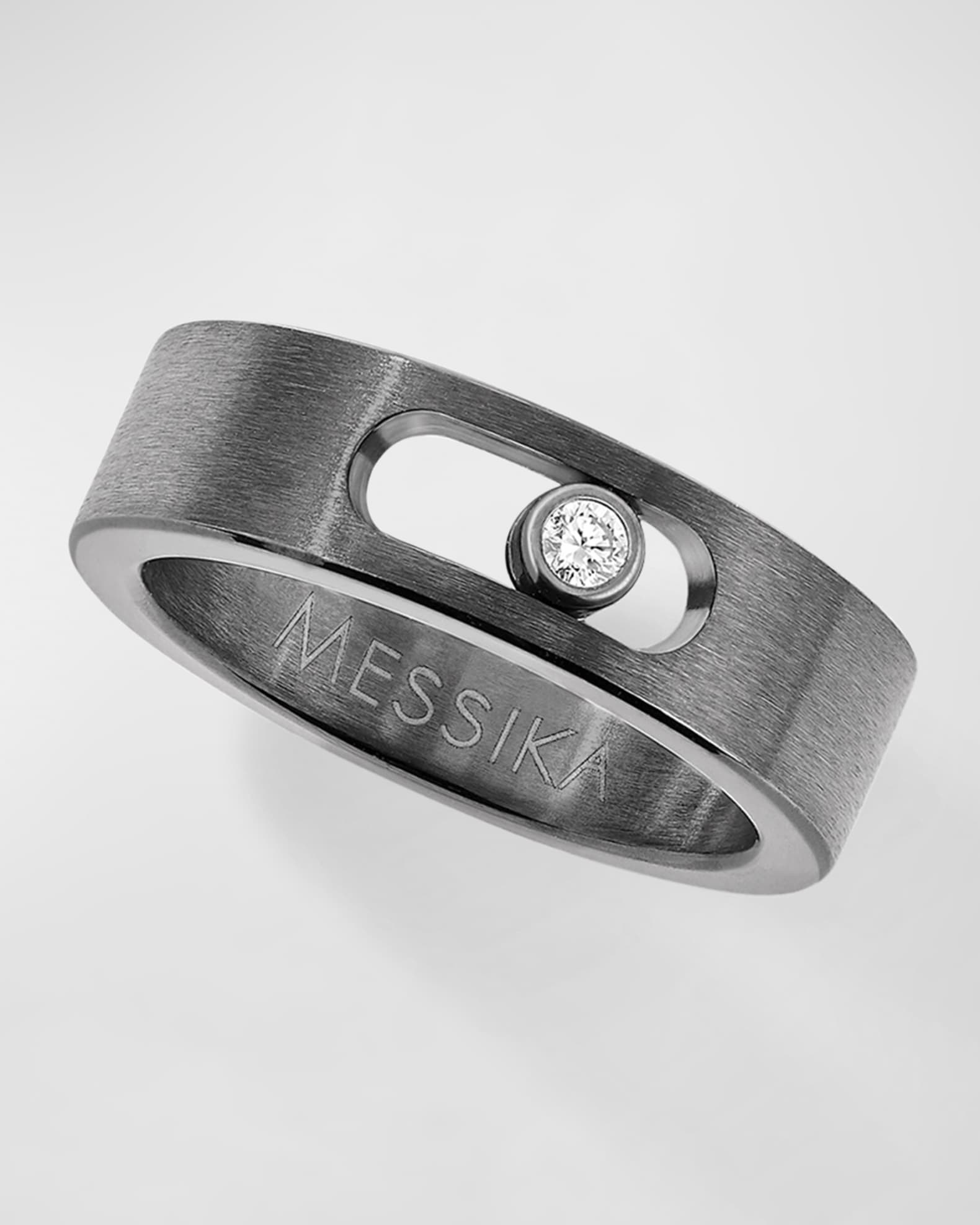 Men s Titanium Graphite Diamond Ring