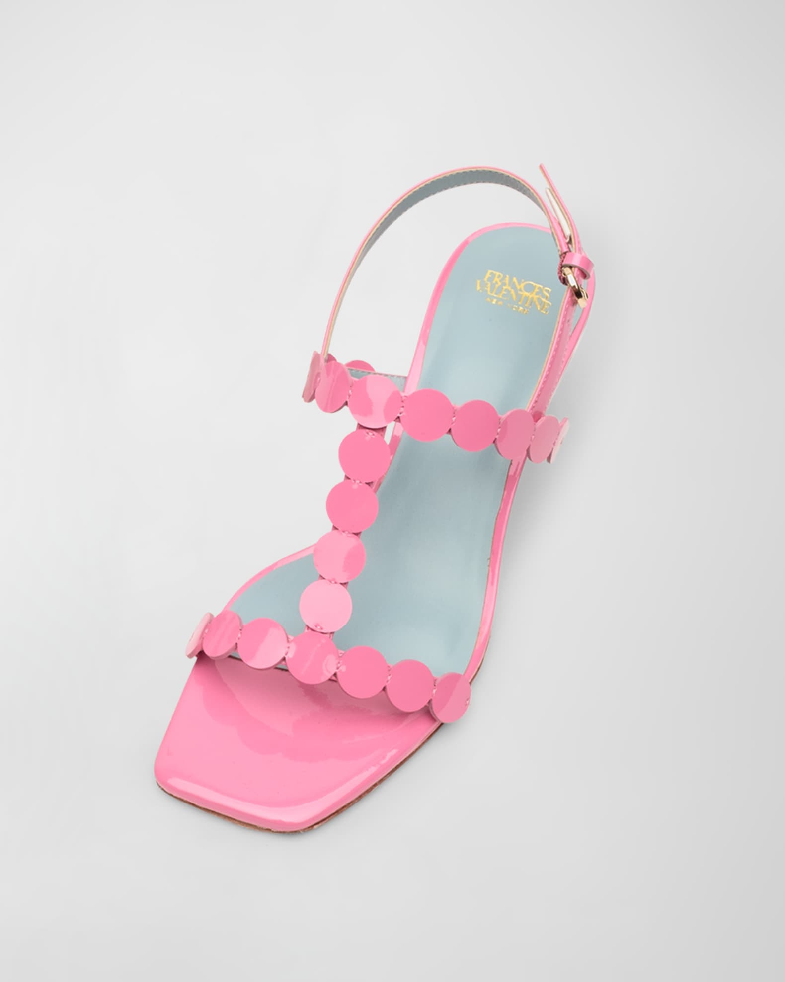 Frances Valentine Kiki Leather Mini Dot T-Strap Kickball Heel Sandals ...