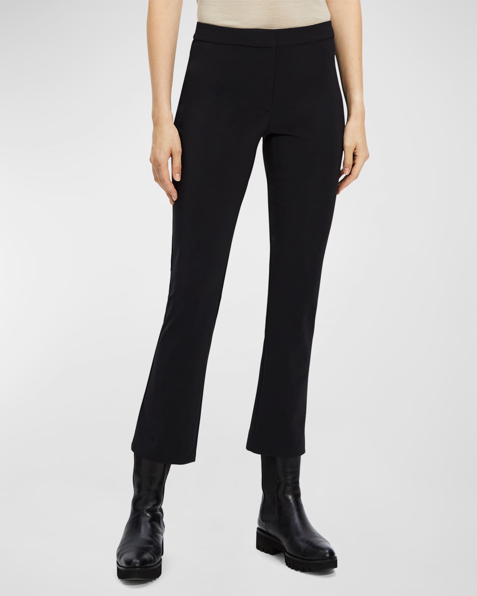 Theory Precision Ponte Slim Kick Pants | Neiman Marcus
