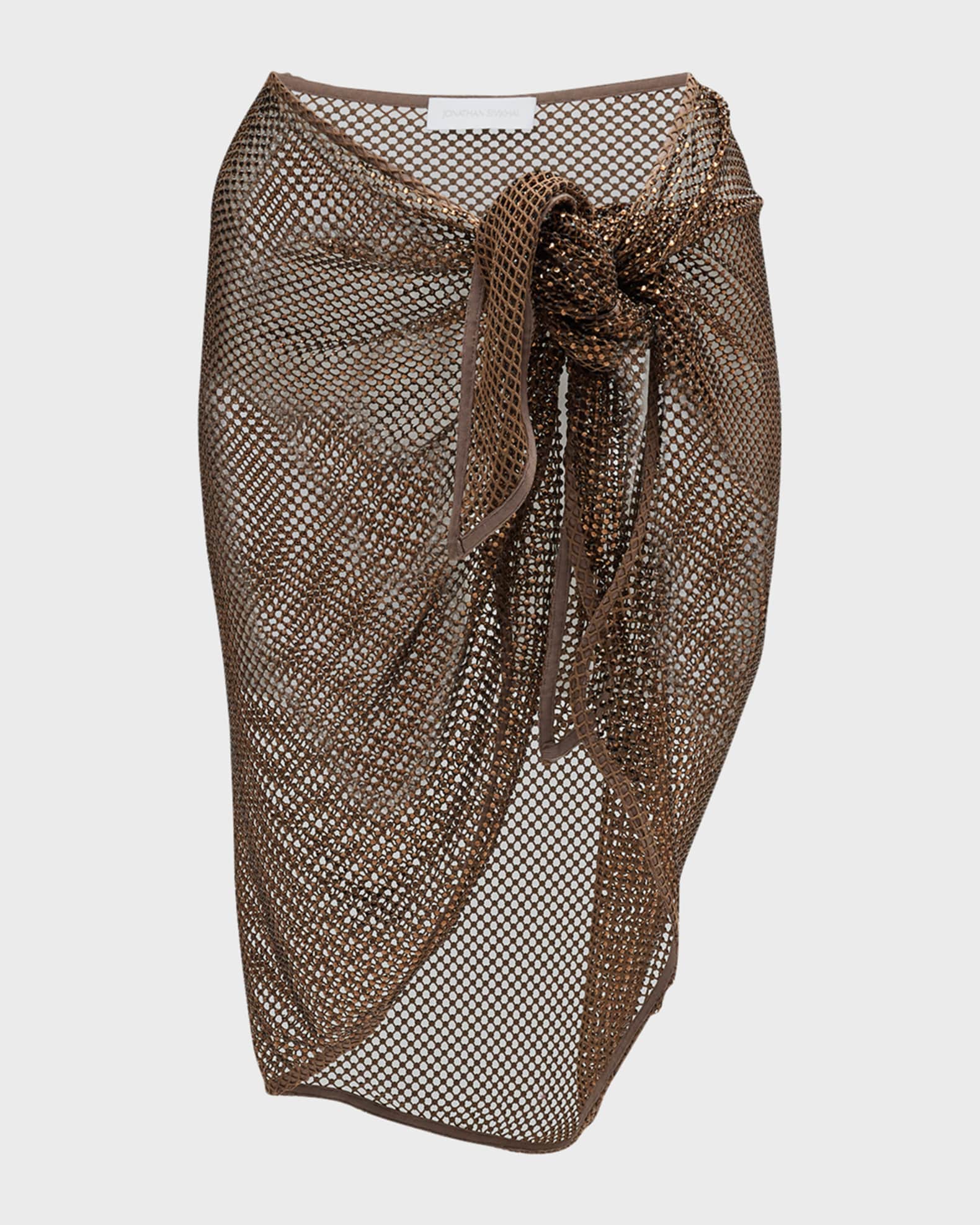 SIMKHAI Doris Crystal Mesh Sarong Coverup | Neiman Marcus