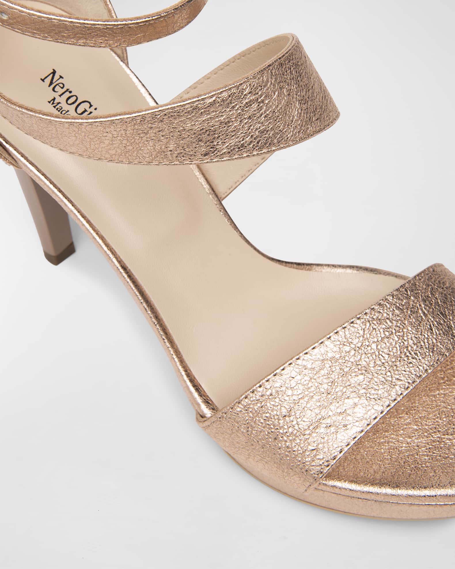 NeroGiardini Metallic Platform Sandals | Neiman Marcus
