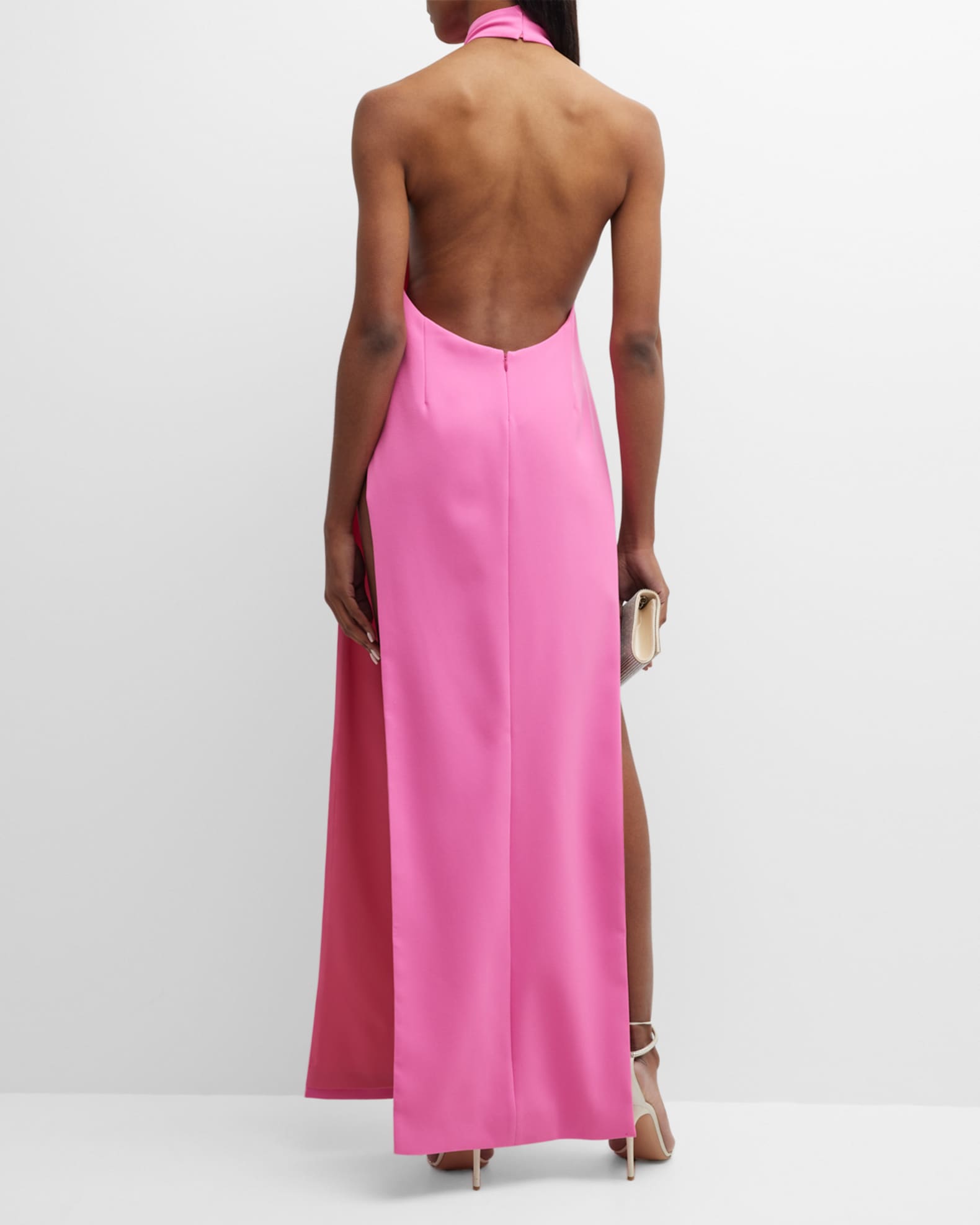 MONOT Halter Thigh-Slits Gown | Neiman Marcus