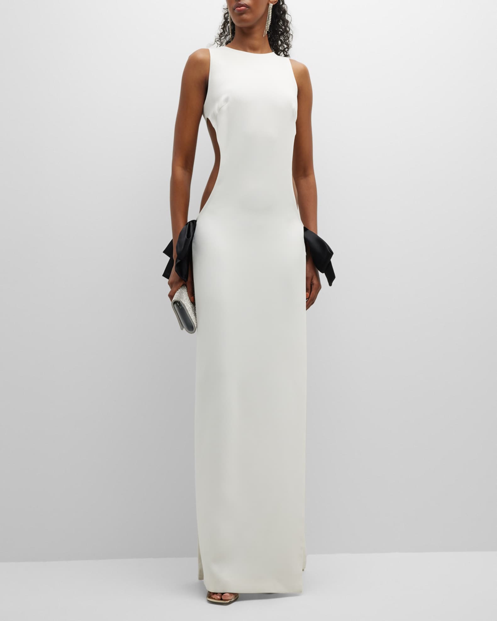 MONOT Cutout Bow Side-Slits Gown | Neiman Marcus