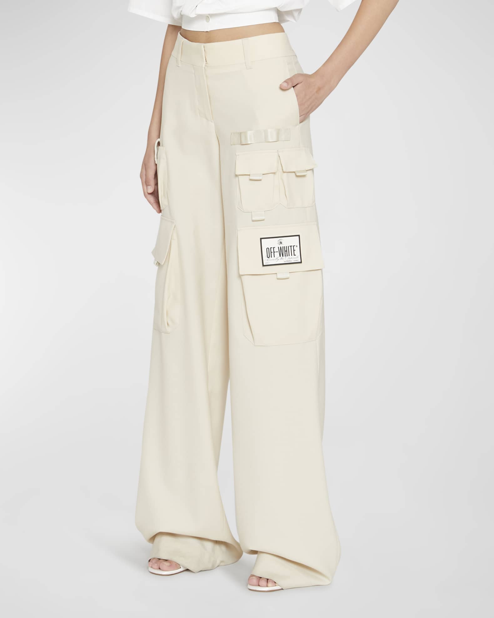 Off-White Toy Box Wide-Leg Cargo Pants | Neiman Marcus