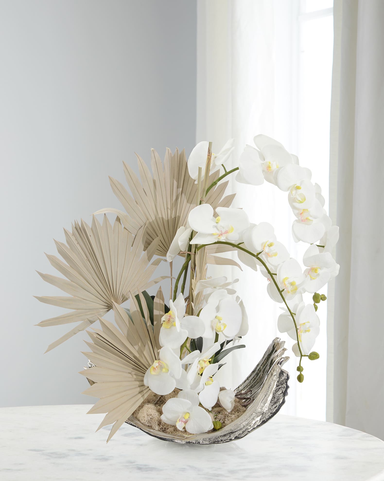 John-Richard Collection Silver Wave Faux Floral Arrangement in Aluminum ...