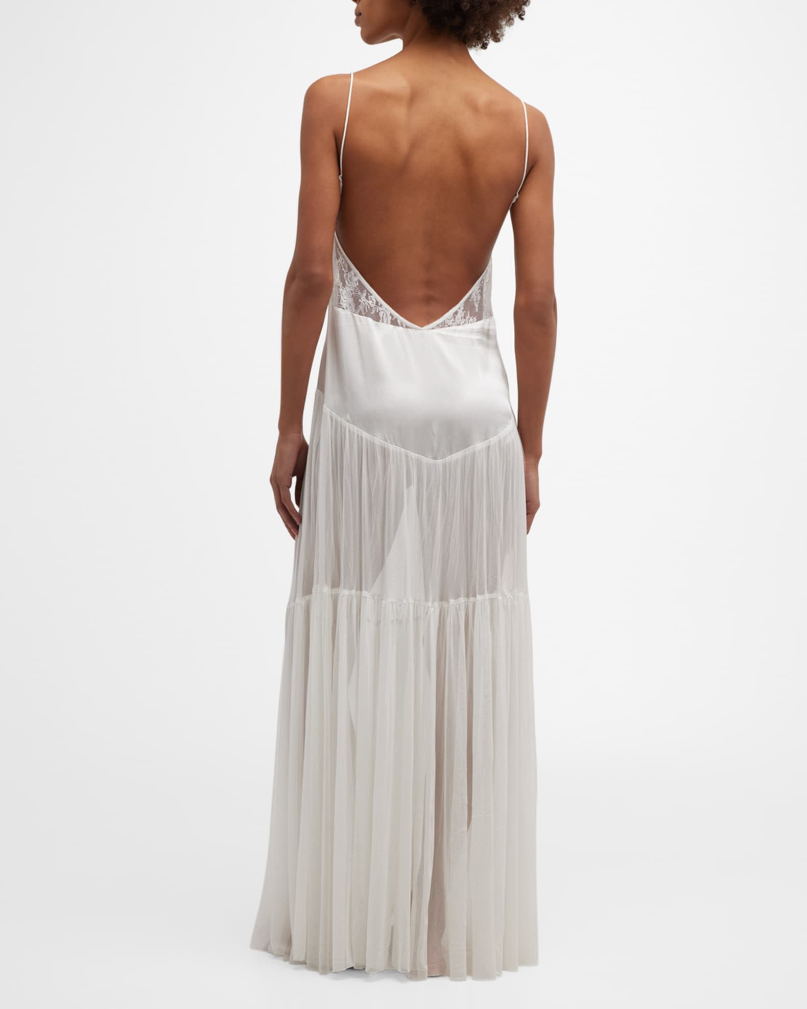 SLEEPING WITH JACQUES Francine Lace and Silk Tulle Maxi Dress | Neiman ...